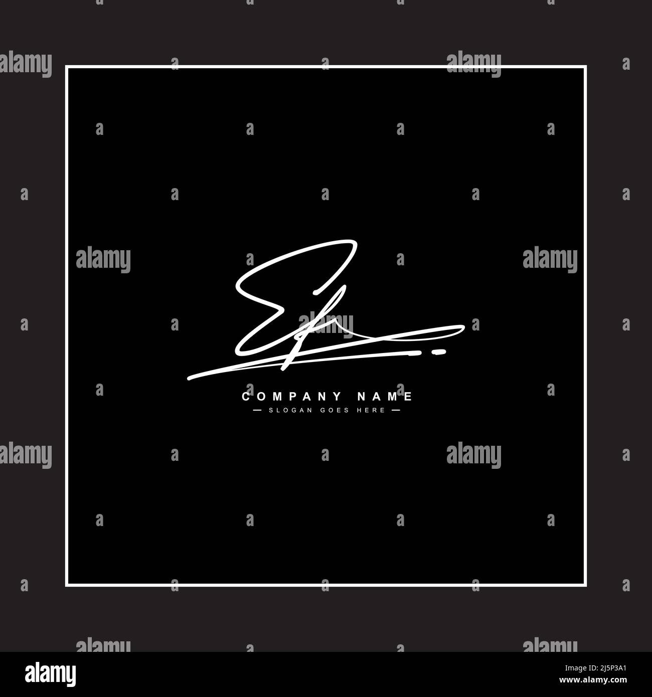 Initial Letter EF Logo - Hand Drawn Signature Logo - Vector Logo ...