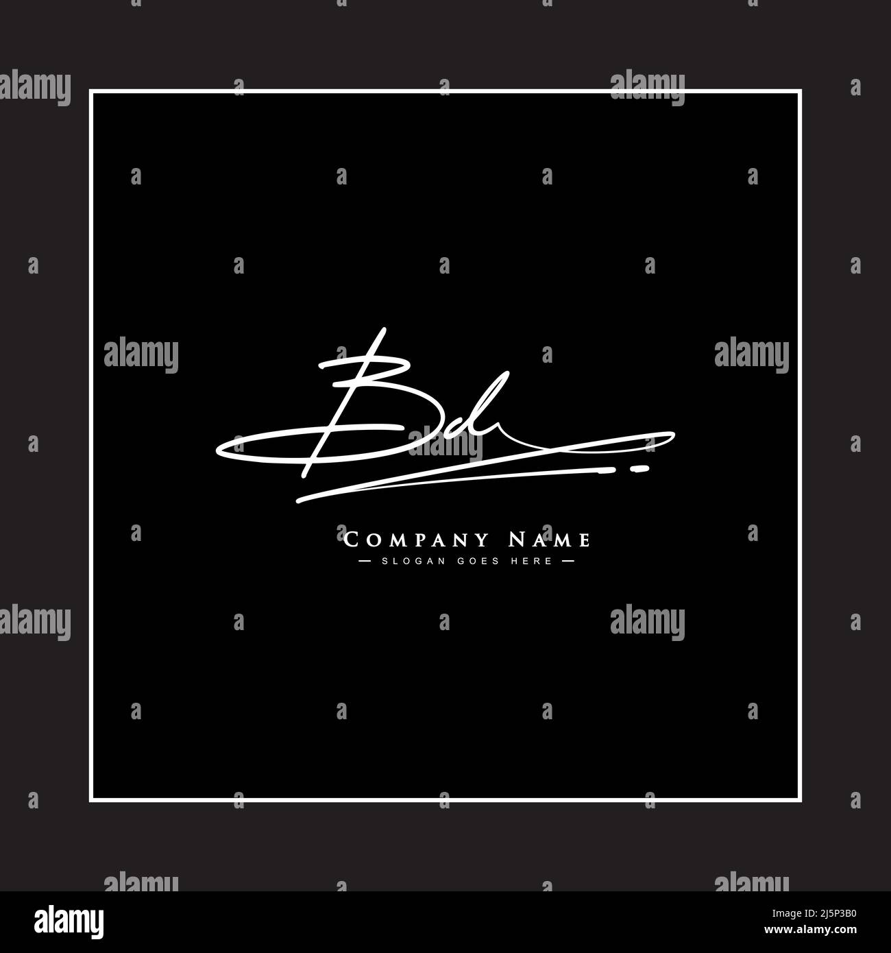 Initial Letter BD Logo - Hand Drawn Signature Style Logo - Vector Logo ...