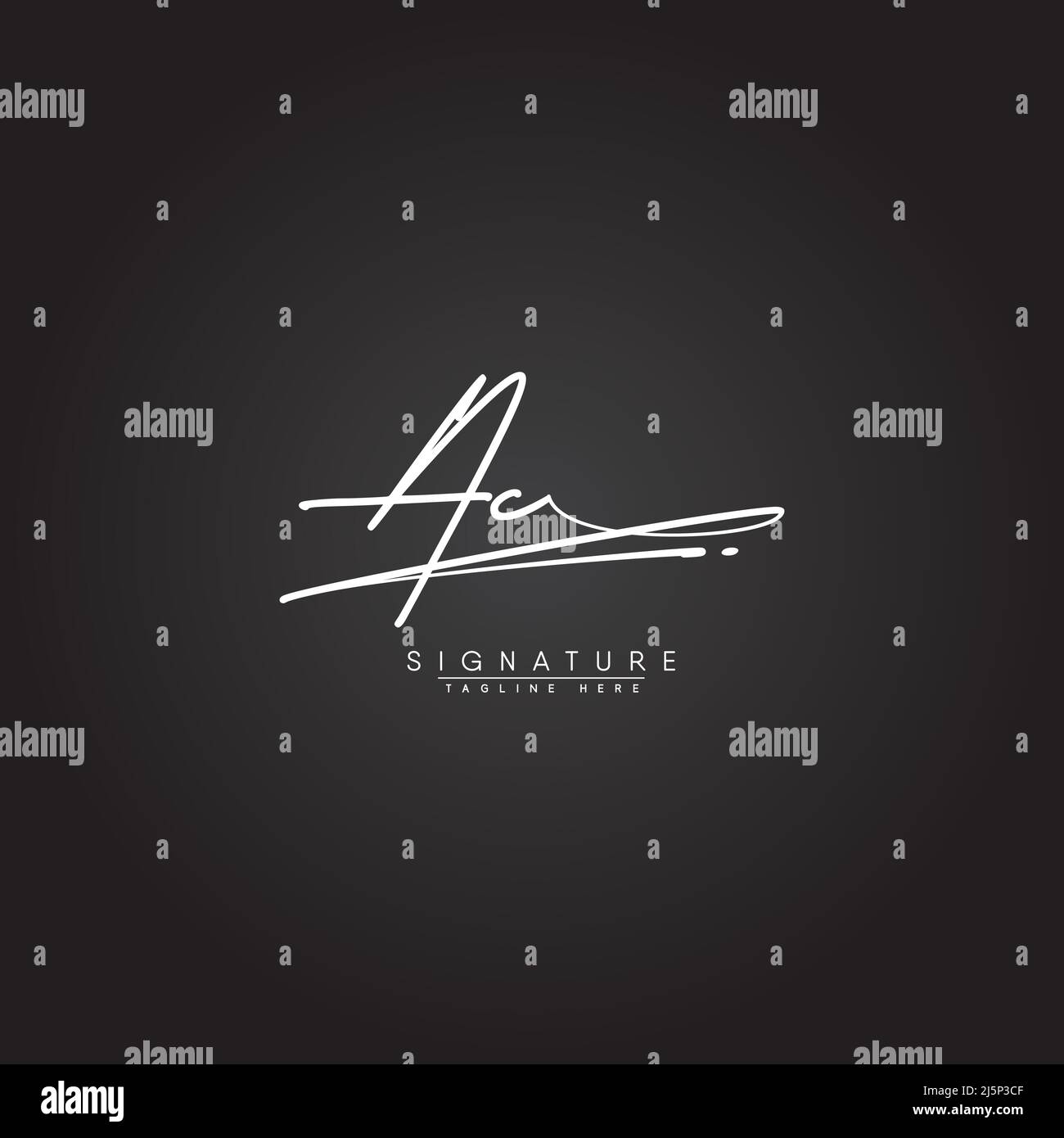 Initial Letter AC Logo - Hand Drawn Signature Style Logo - Vector Logo ...