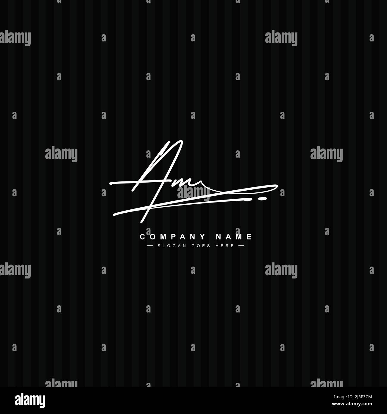 Initial Letter AM Logo - Hand Drawn Signature Logo - Vector Logo ...