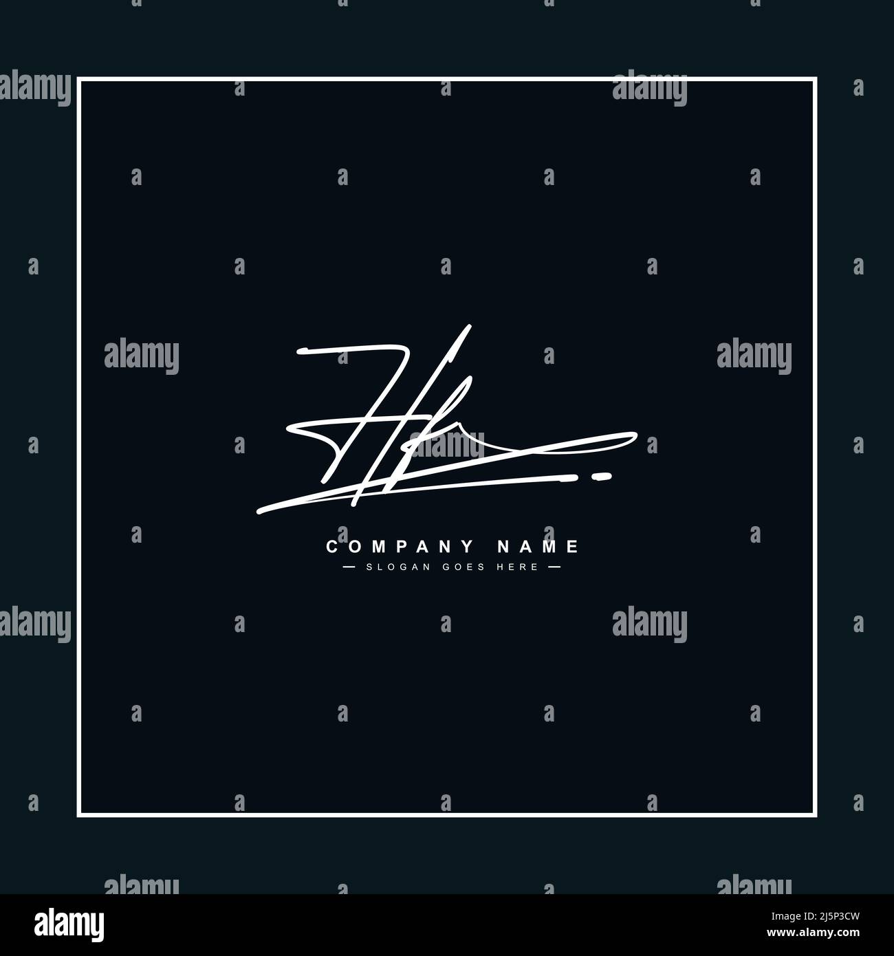 Initial Letter HF Logo - Hand Drawn Signature Style Logo - Vector Logo ...