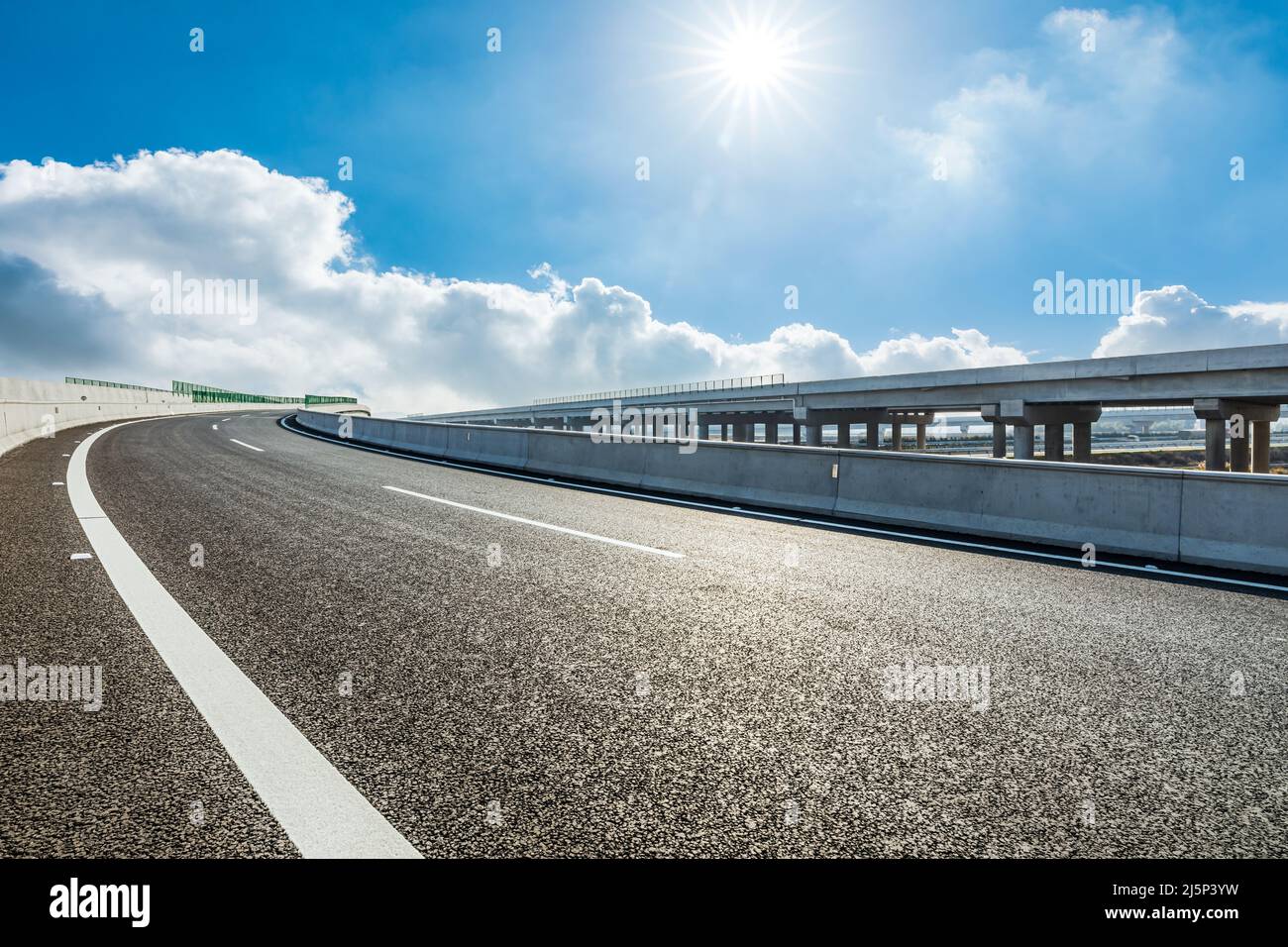 Asphalt highway and beautiful sky cloud landscape. Road and sky cloud ...