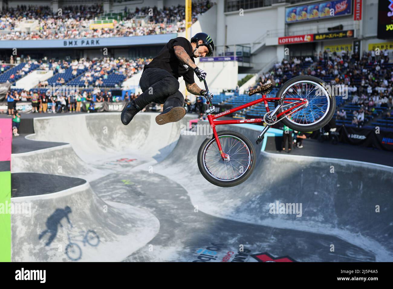 Daniel Sandoval (USA), APRIL 23, 2022 - Cycling : X Games Chiba 2022 BMX Park Elimination at ...