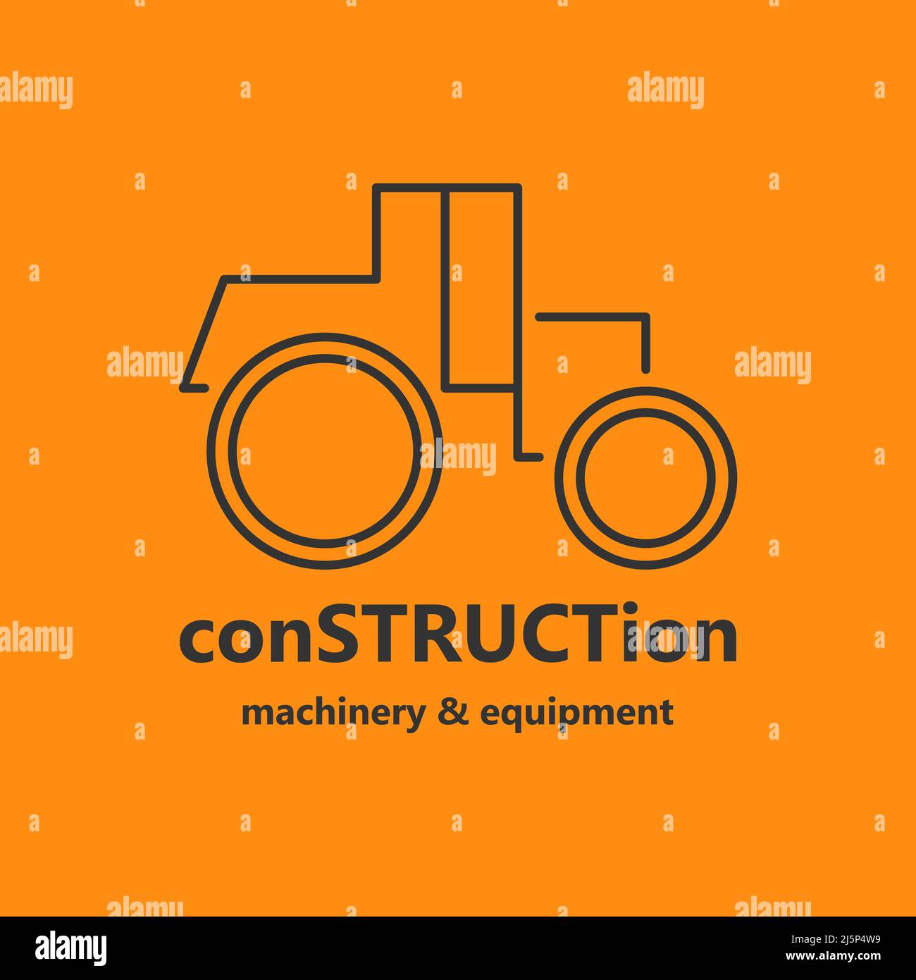 Construction machinery rental and work line icon Stock Vector Image ...