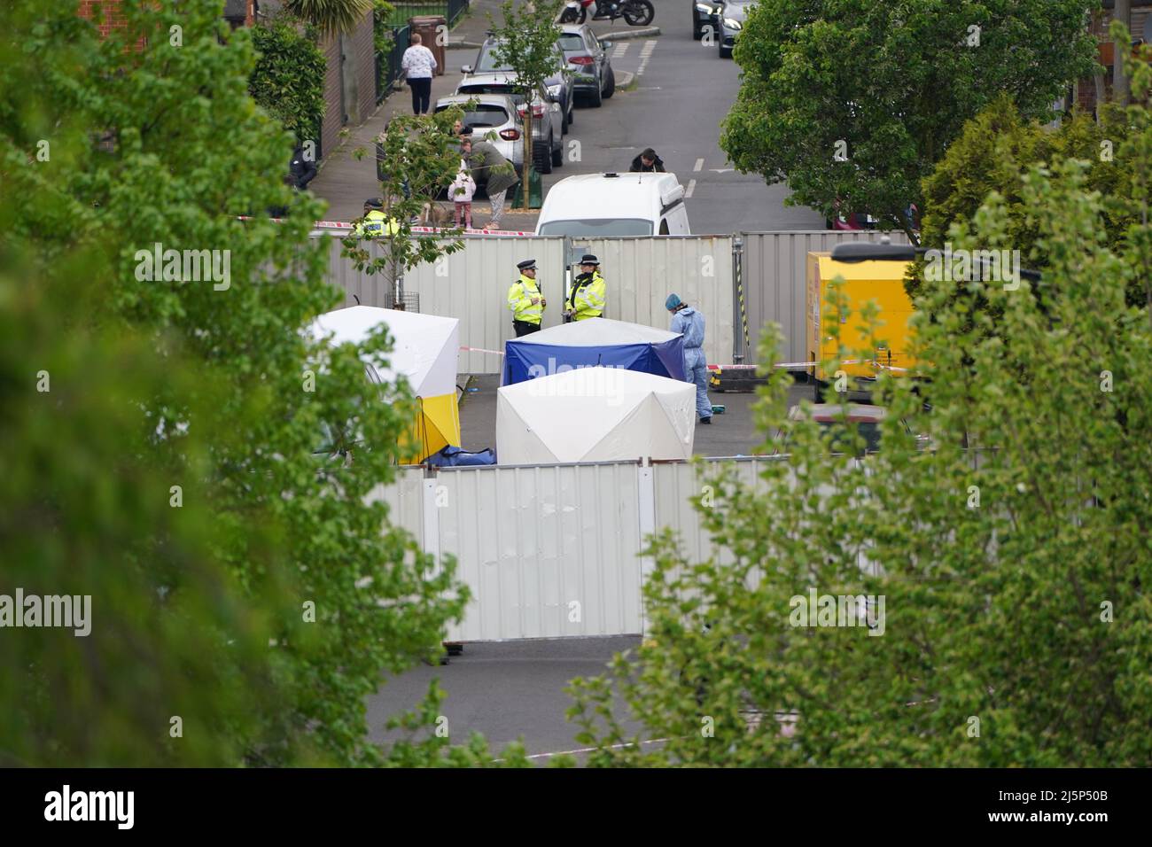 Police forensic tents outside hi-res stock photography and images - Alamy