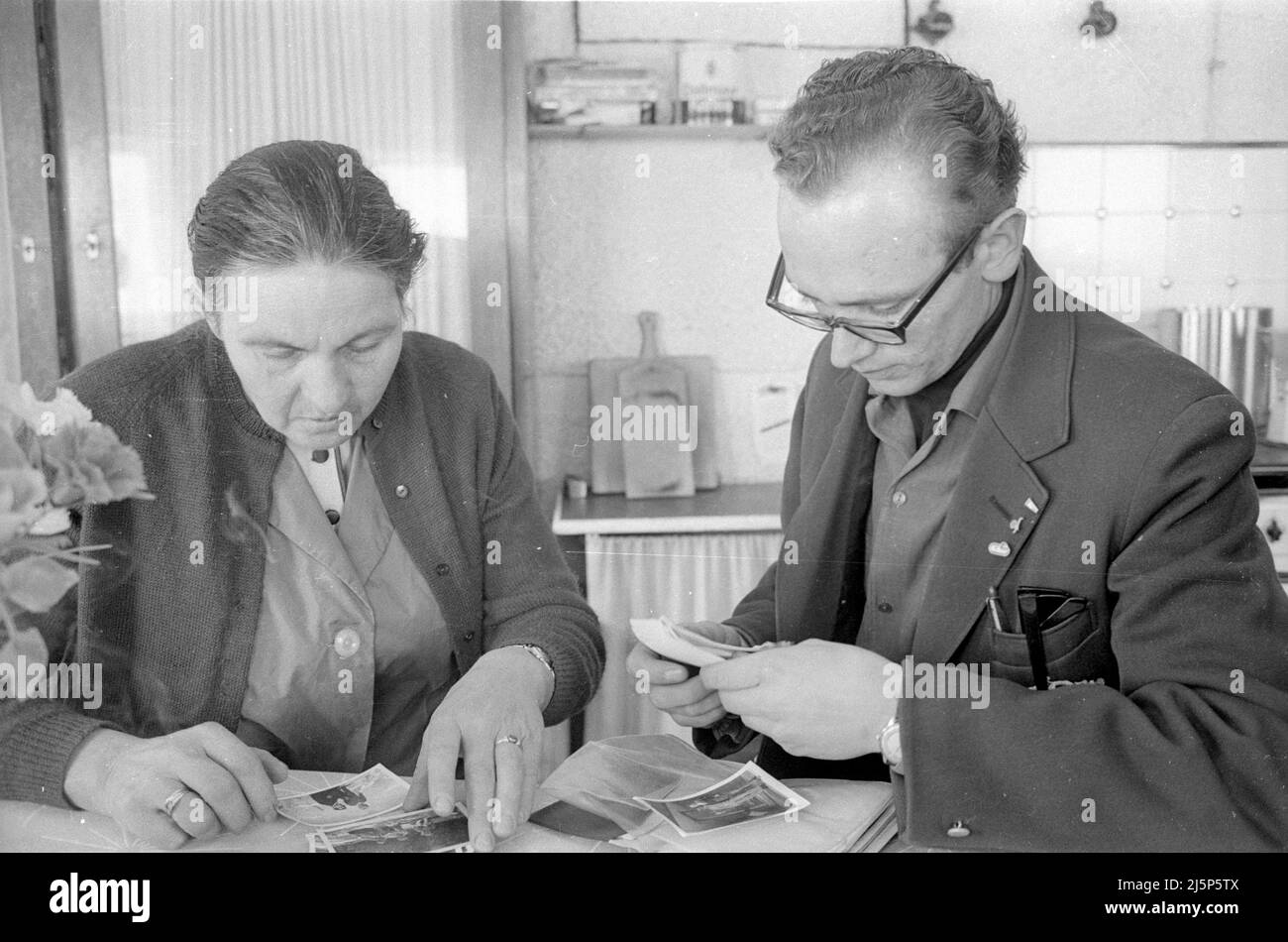 On February 21, 1965, the rope attendant Josef Rimmel propped up on the ...