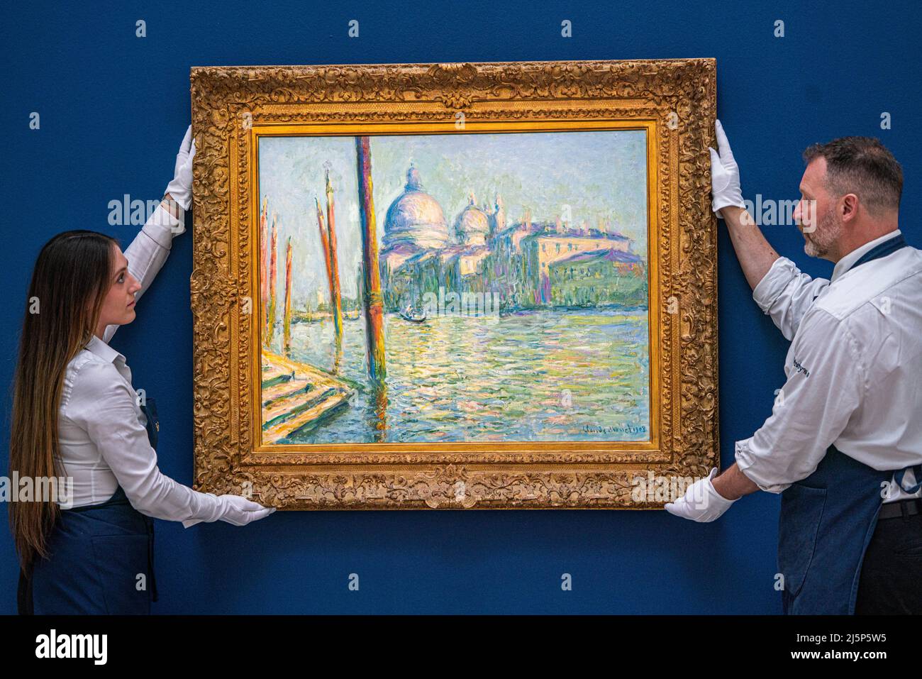 LONDON, UK. 25 April, 2022 . Claude Monet, Le Grand Canal et Santa ...