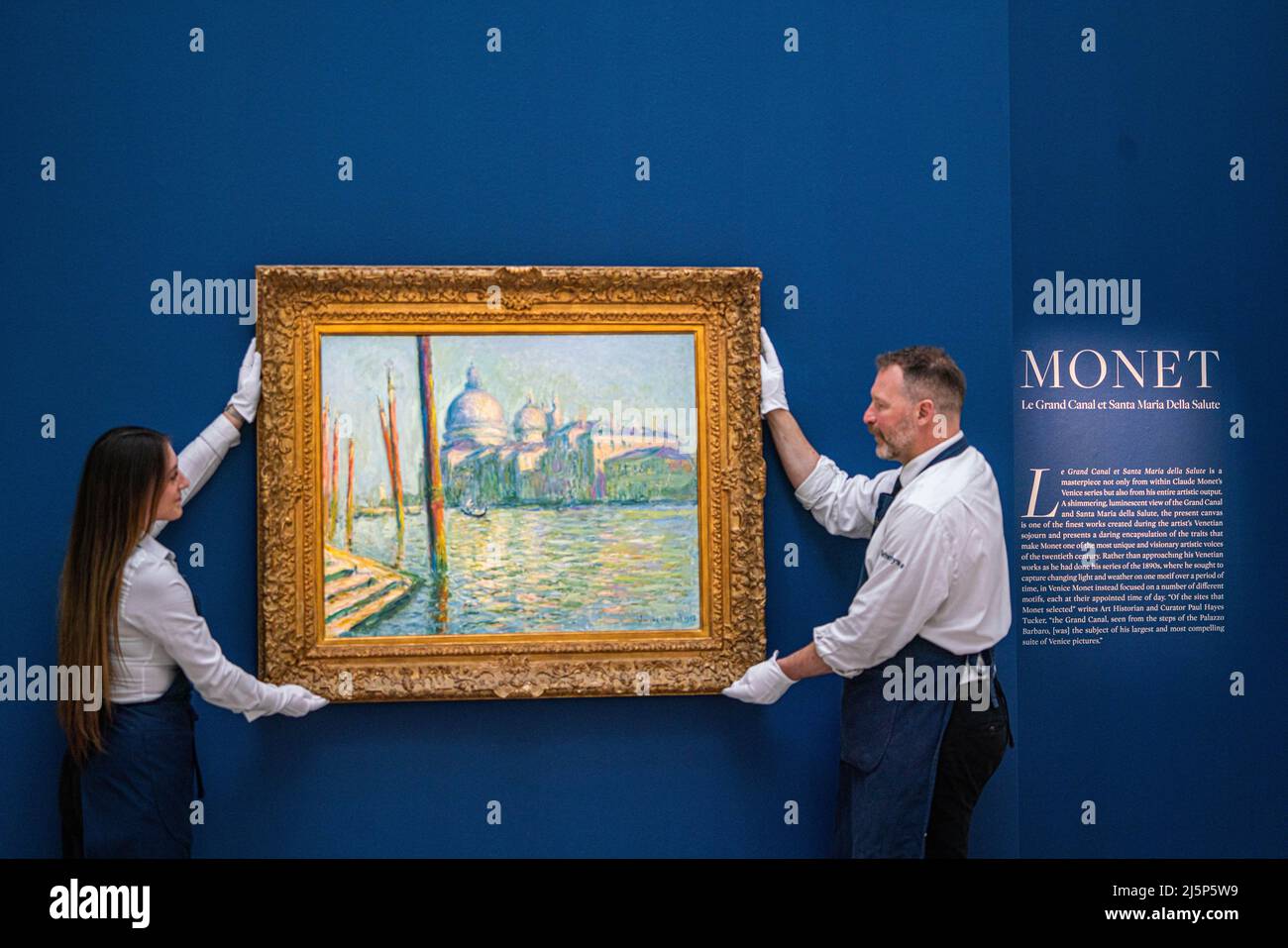 LONDON, UK. 25 April, 2022 . Claude Monet, Le Grand Canal et Santa ...