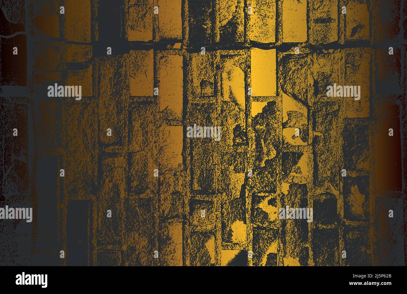 Luxury black golden metal gradient background with distressed brick ...