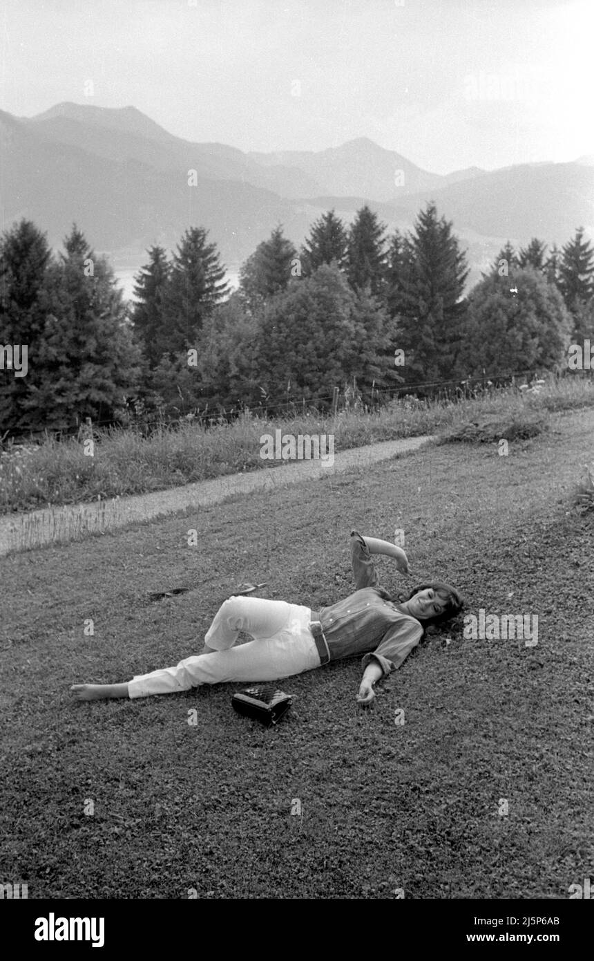 Marie Versini, French actress, at Tegernsee. [automated translation ...