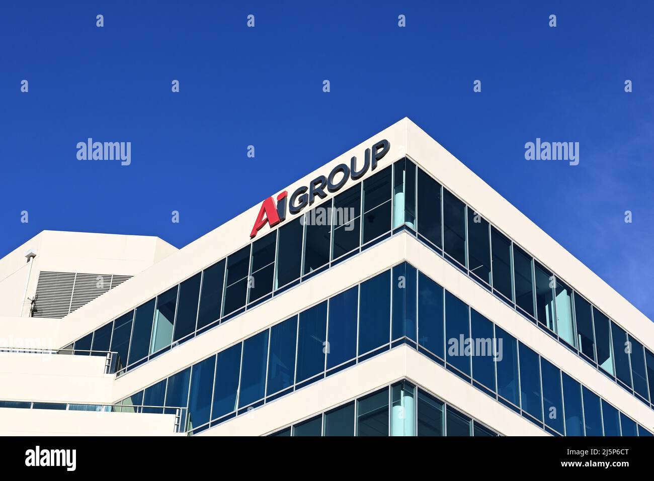 Ai Group, or Australian Industry Group, logo on the Ai Group House ...