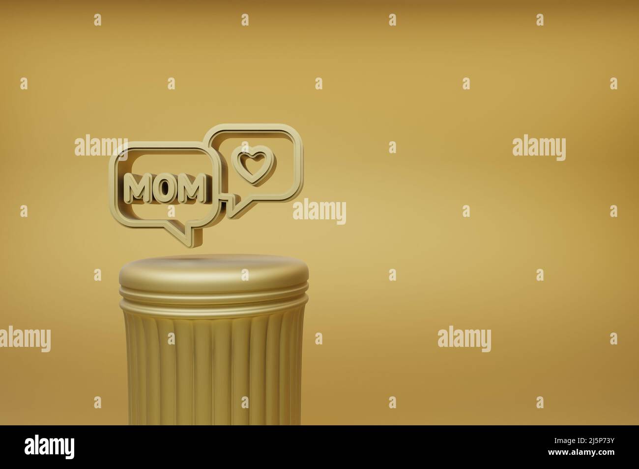 Beautiful illustrations Golden message with word mom and heart symbol ...