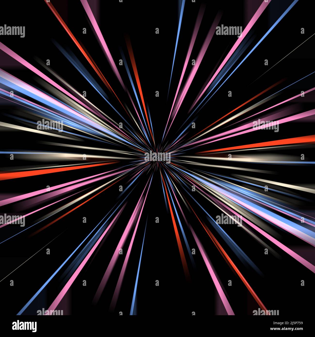 Emitting beams of multi color light on a dark background enveloping an ...