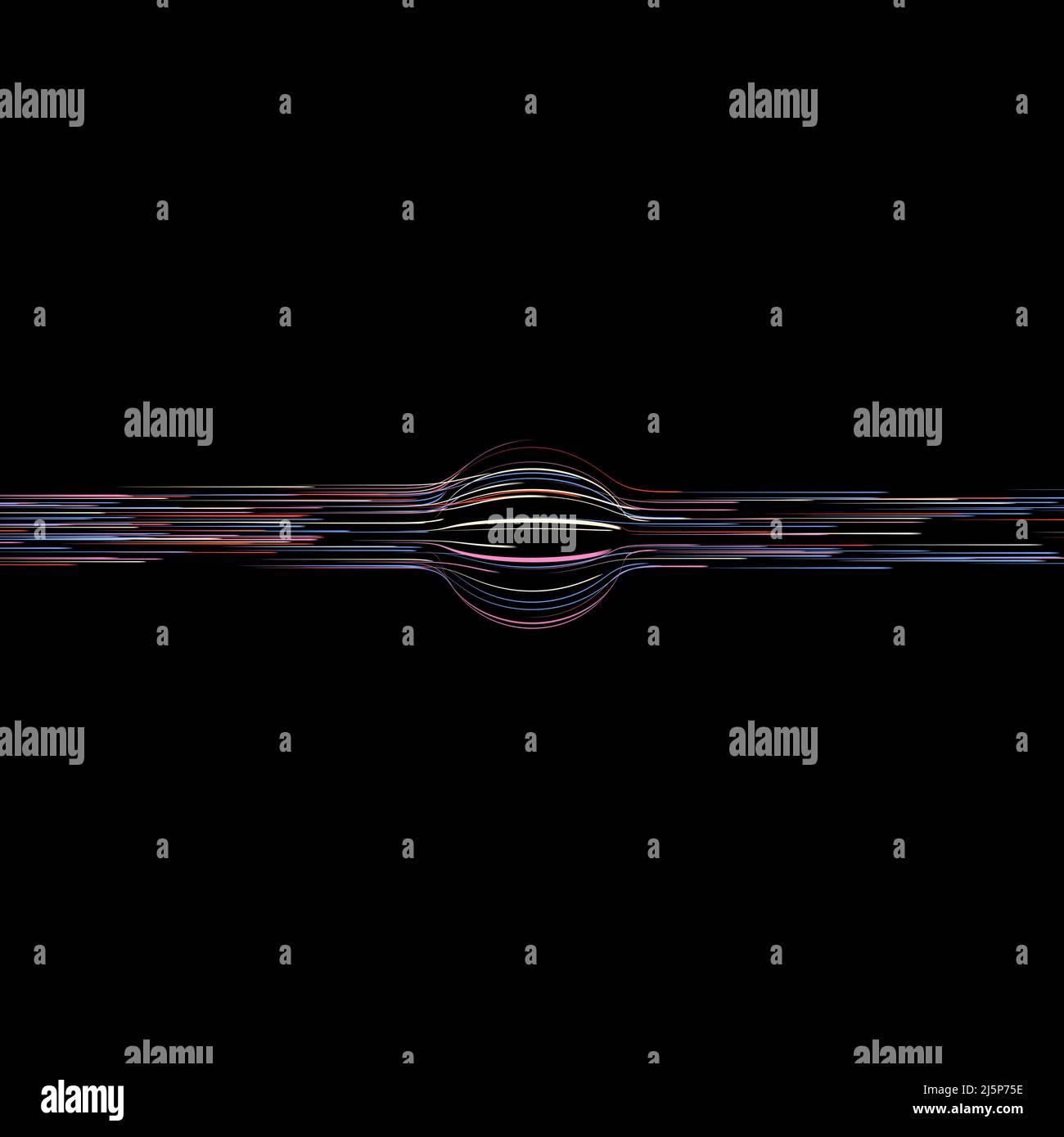 Emitting beams of multi color light on a dark background enveloping an ...