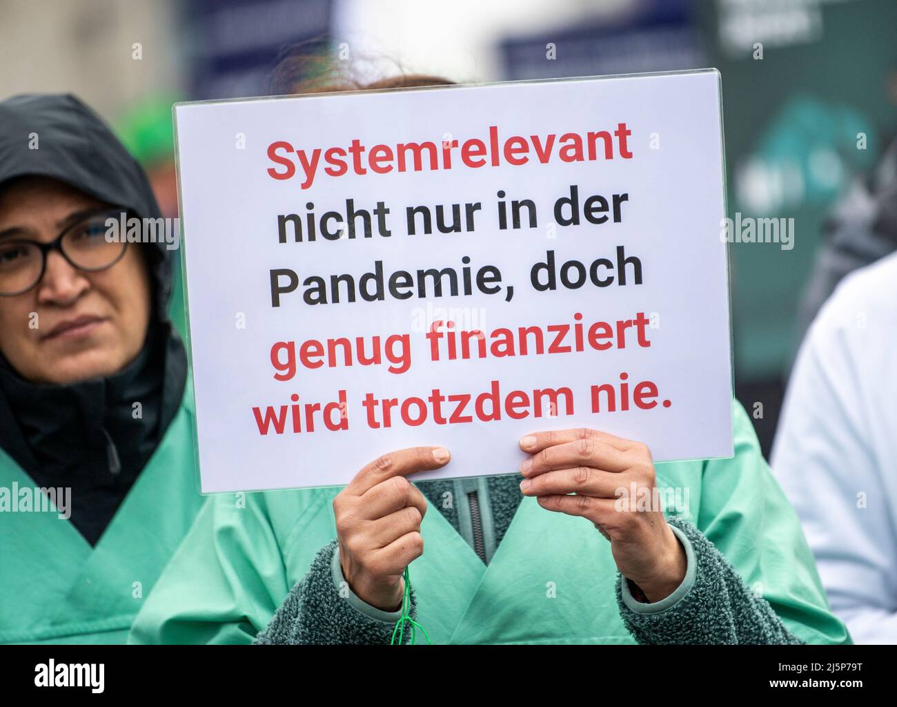 Berlin, Germany. 25th Apr, 2022. A participant in a demonstration of ...