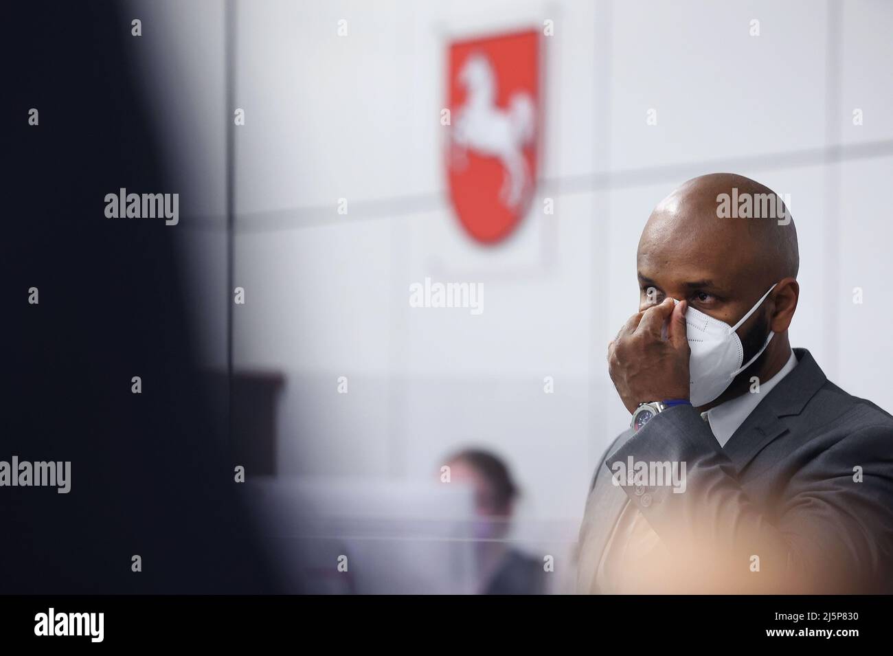 Celle, Germany. 25th Apr, 2022. Baba Hydara, son of slain Gambian ...