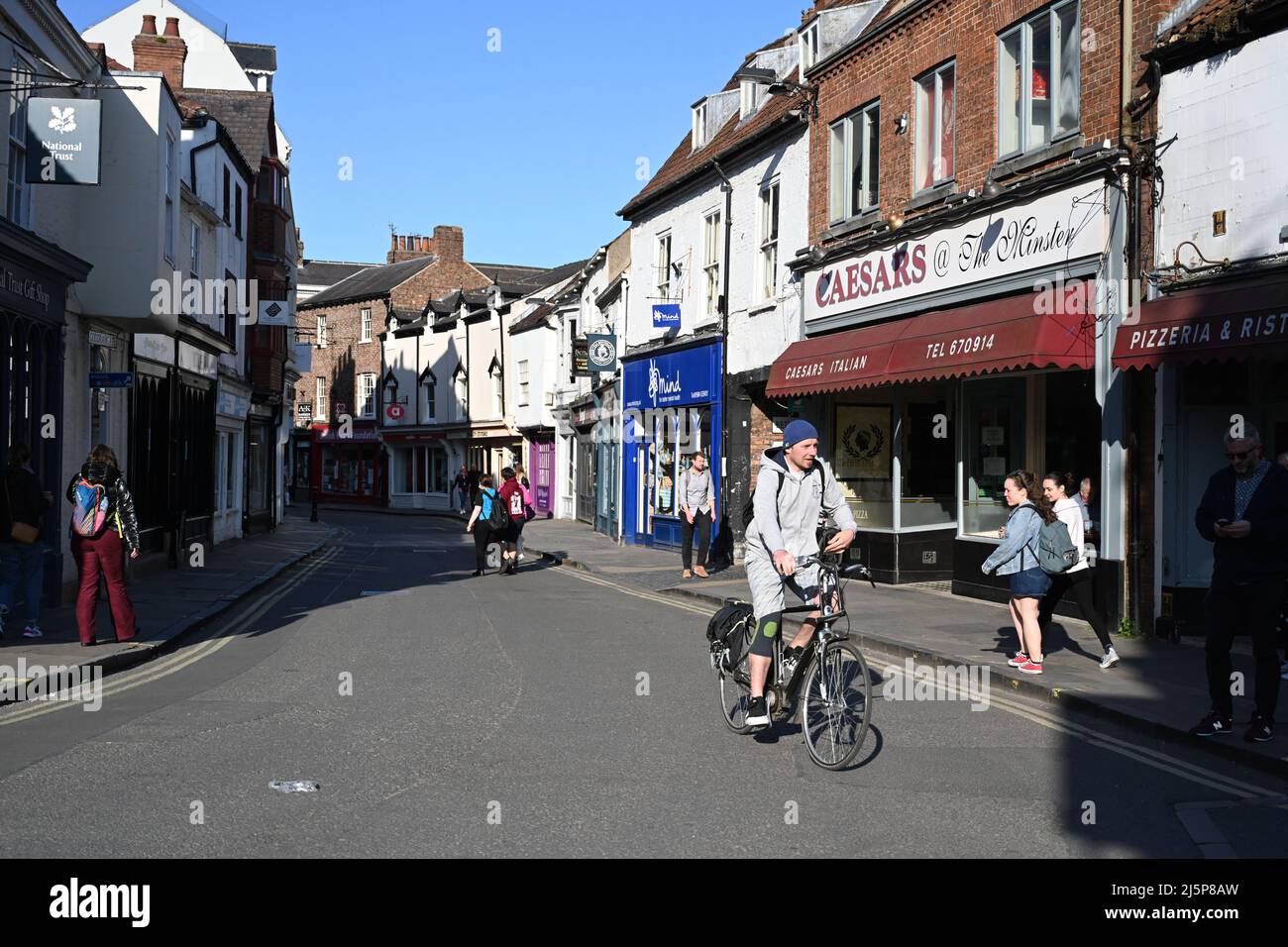street view along Goodramgate, street landscape in the historic part of ...