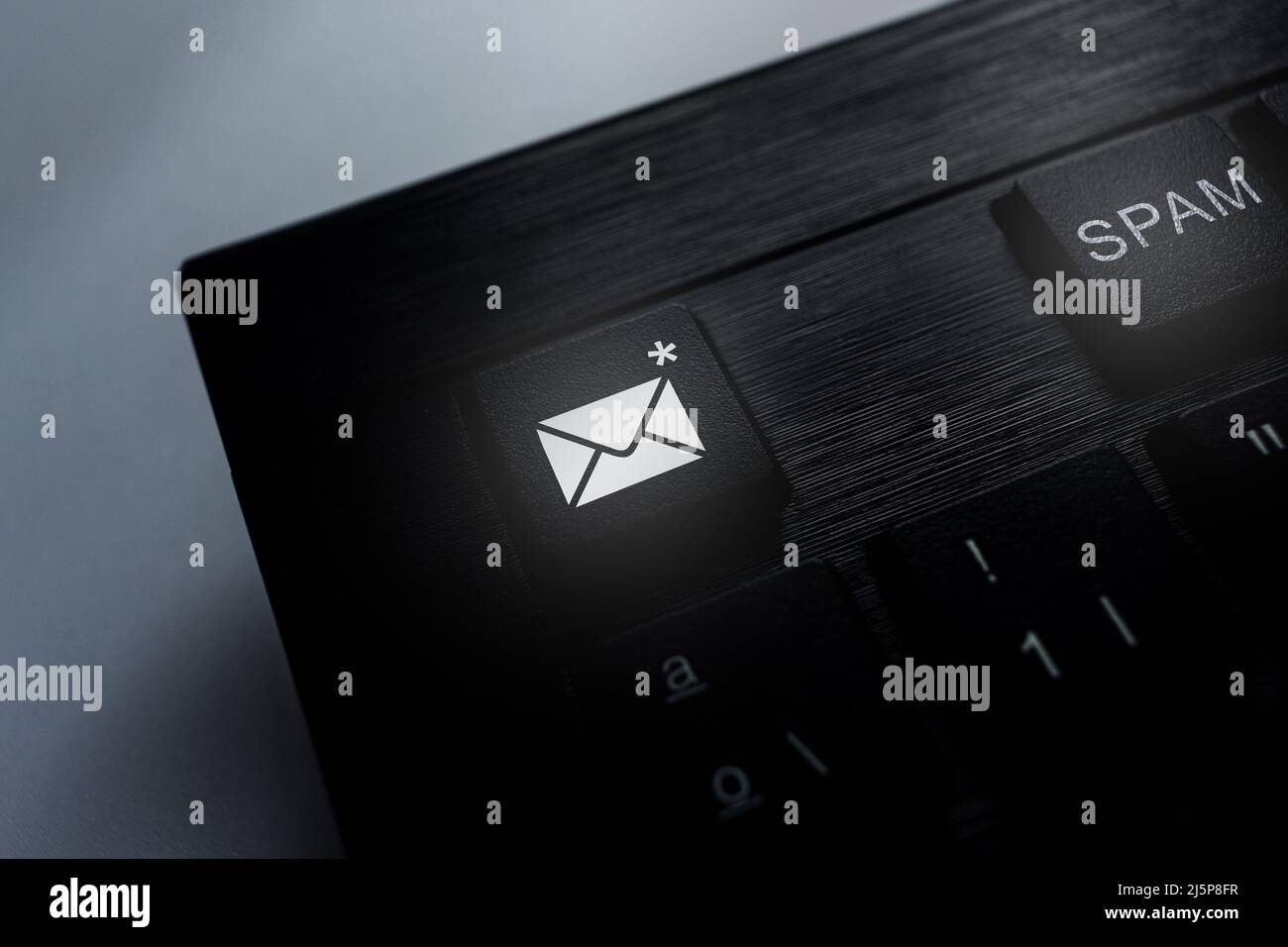 Keyboard with spam icons on buttons. Keyboard to protect and blocking ...