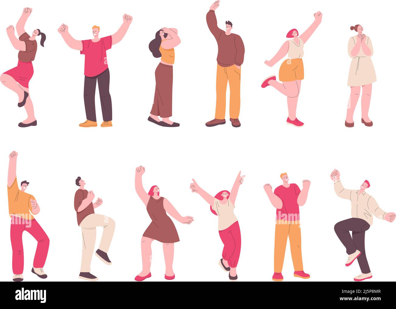 Different happy people. Success person, welcome yeah and okay emotions ...