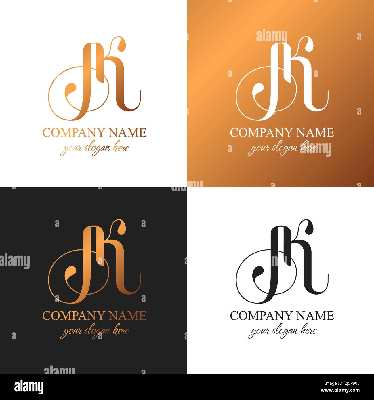 AK letter monogram. Elegant luxury KA logo. Calligraphic style ...