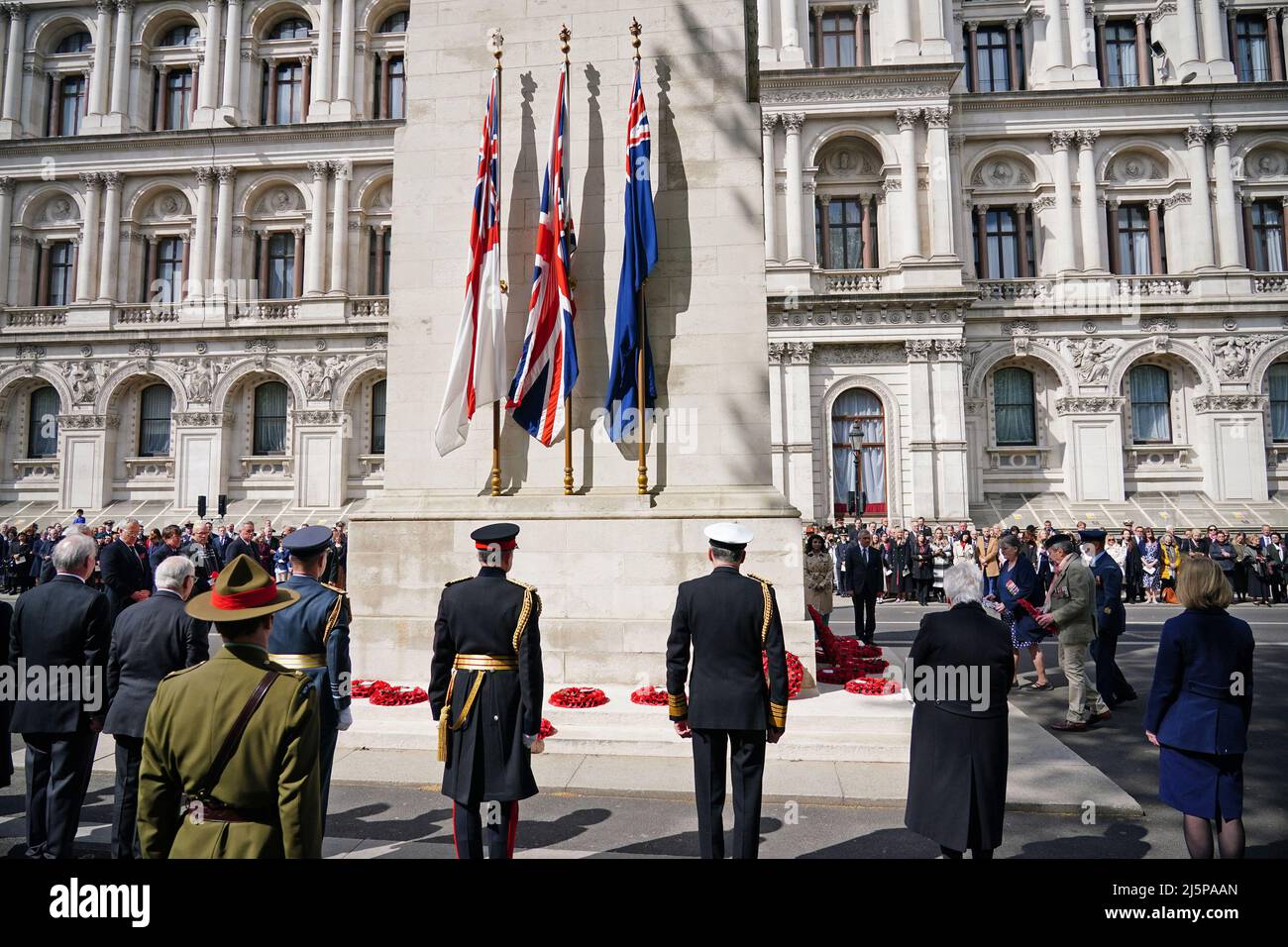 A Wreath Laying Ceremony commemorating Anzac Day at the Cenotaph ...