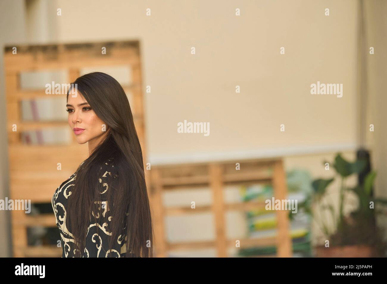 Madrid. Spain. 20220425, Mexican Actress Camila Rojas poses for a photo ...