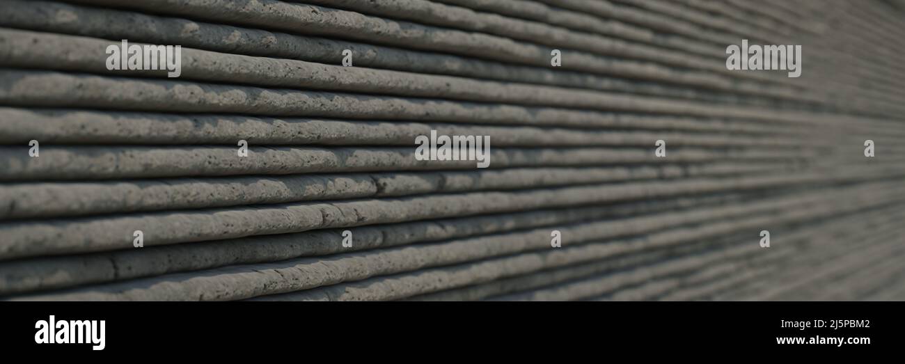 3D printed concrete wall, architectural background banner Stock Photo ...