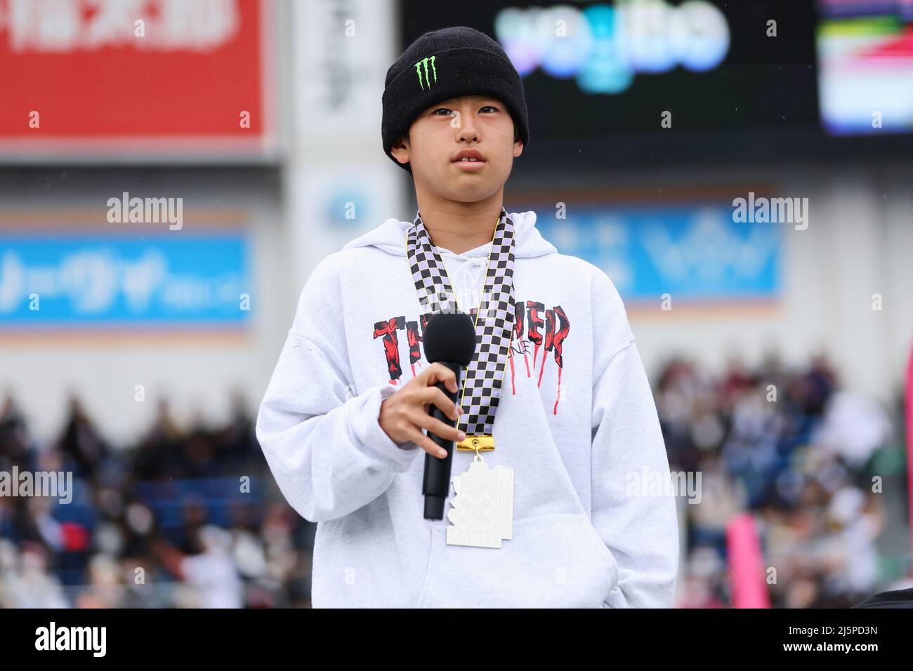 Daiki Ikeda (JPN), APRIL 24, 2022 - Skateboarding : X Games Chiba 2022 Men's Skateboard Street ...