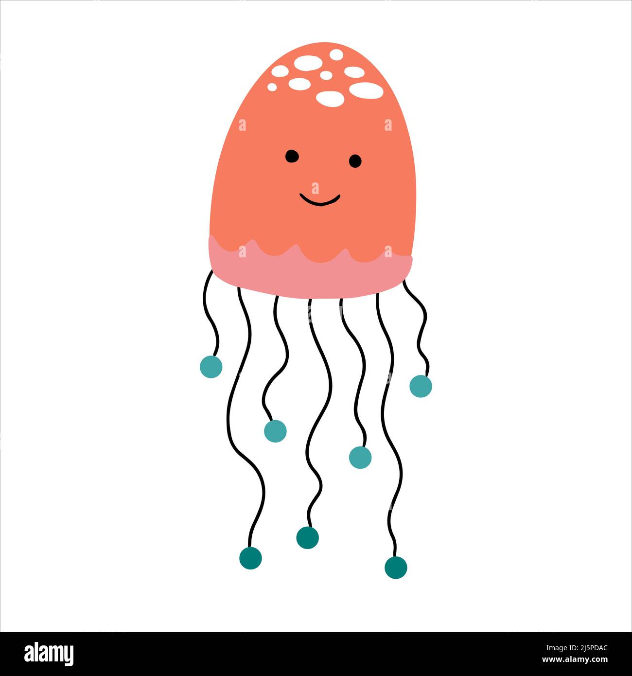 Flat jellyfish illustration Stock Vector Images - Alamy