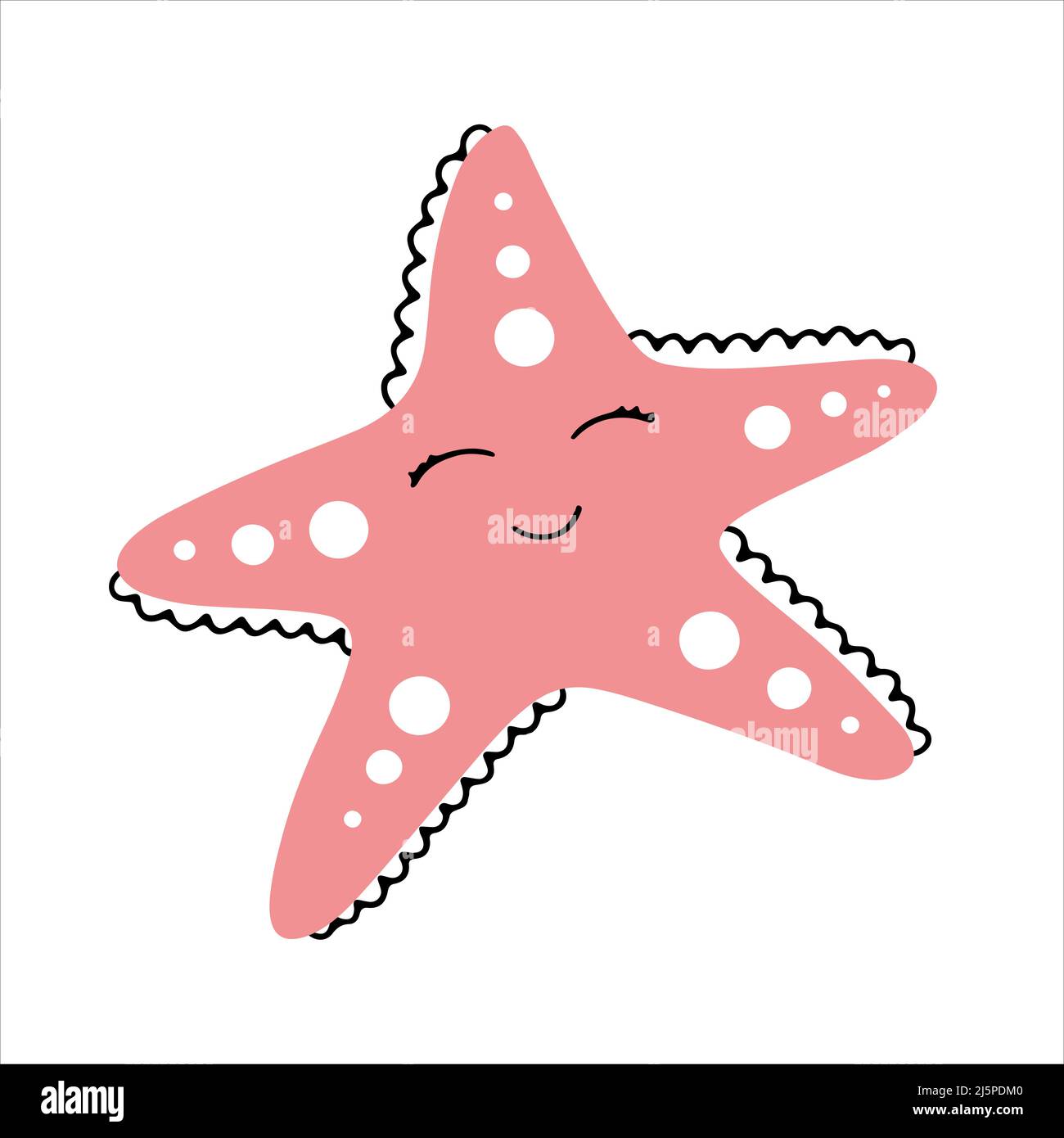Starfish summer icon hand drawn in doodle style. Vector illustration ...