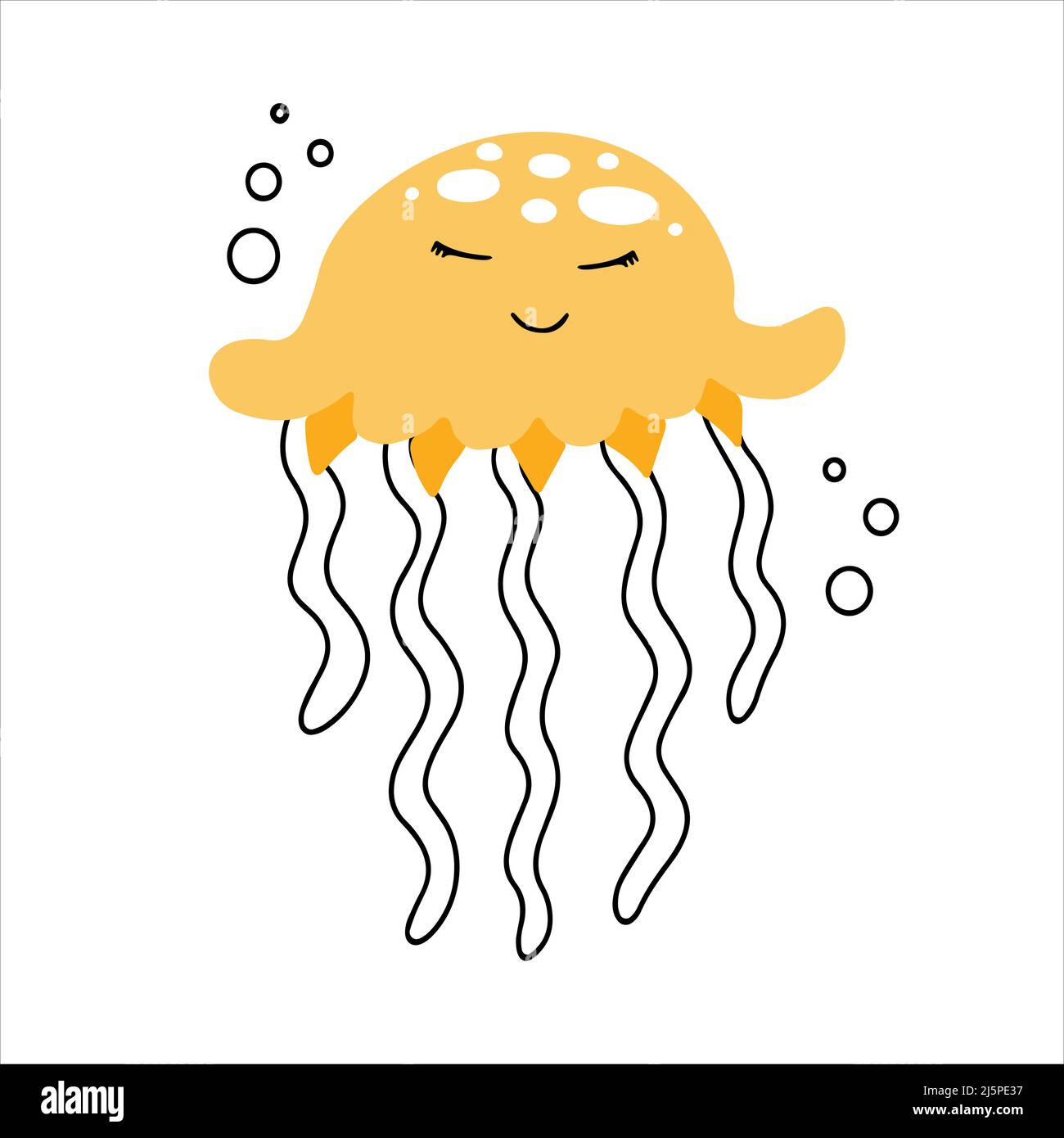 Flat jellyfish illustration Stock Vector Images - Alamy
