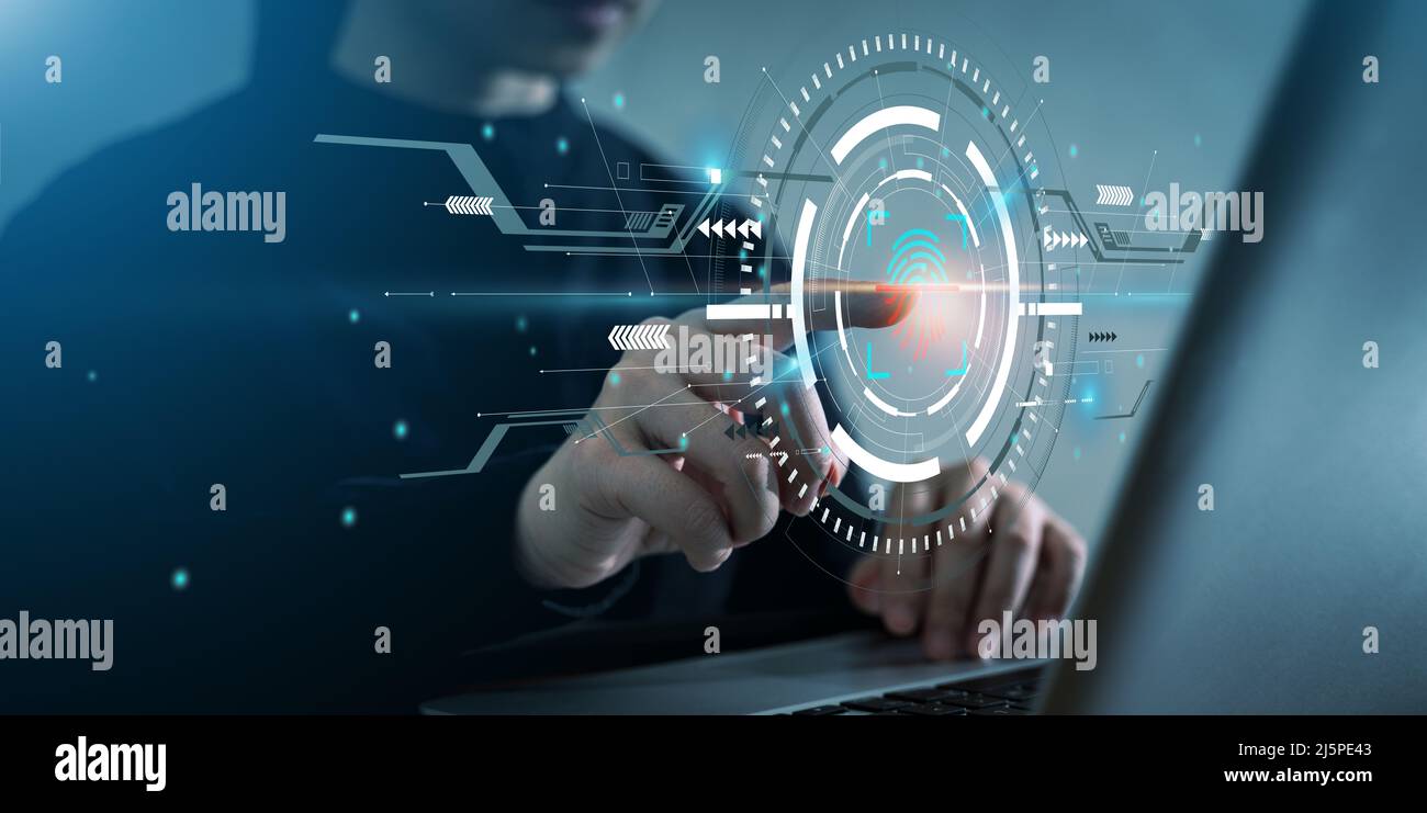 Login To Secure Dashboard By Fingerprint Scan To Access Protected Network Data With Biometrics