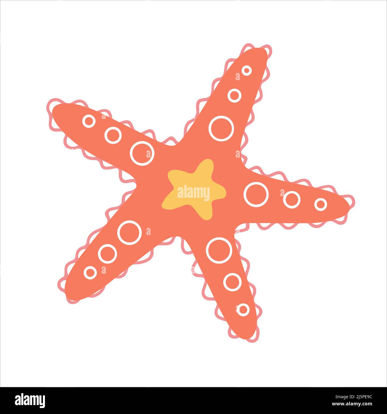 Starfish summer icon hand drawn in doodle style. Vector illustration ...