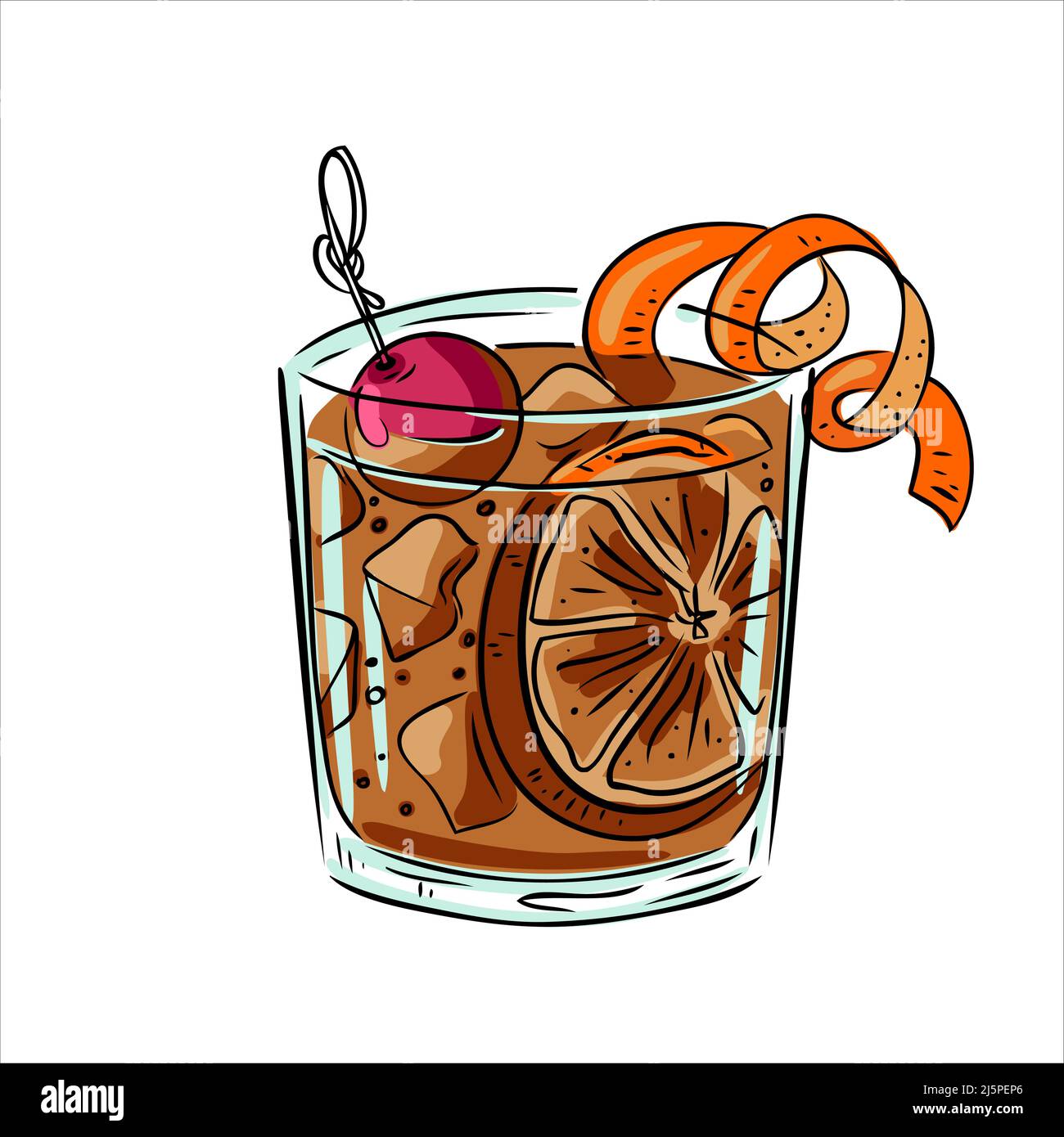 Vintage orange juice glass Stock Vector Images - Alamy