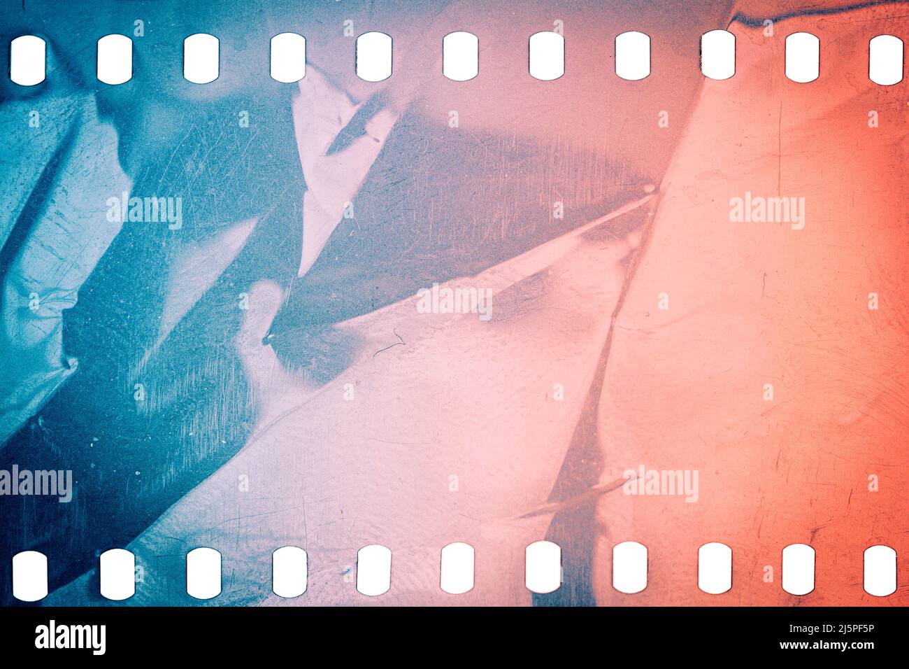 Dusty and grungy 35mm film texture or surface. Perforated scratched ...