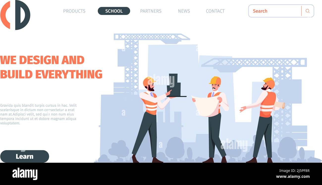 Real estate builders landing. Construction industrial builders and ...