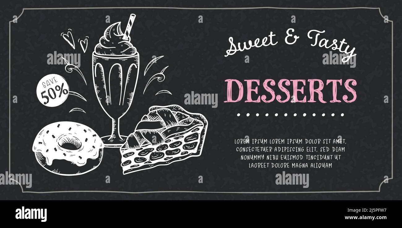 Lovely hand drawn menu card, yummy food, great for menus, advertisement ...