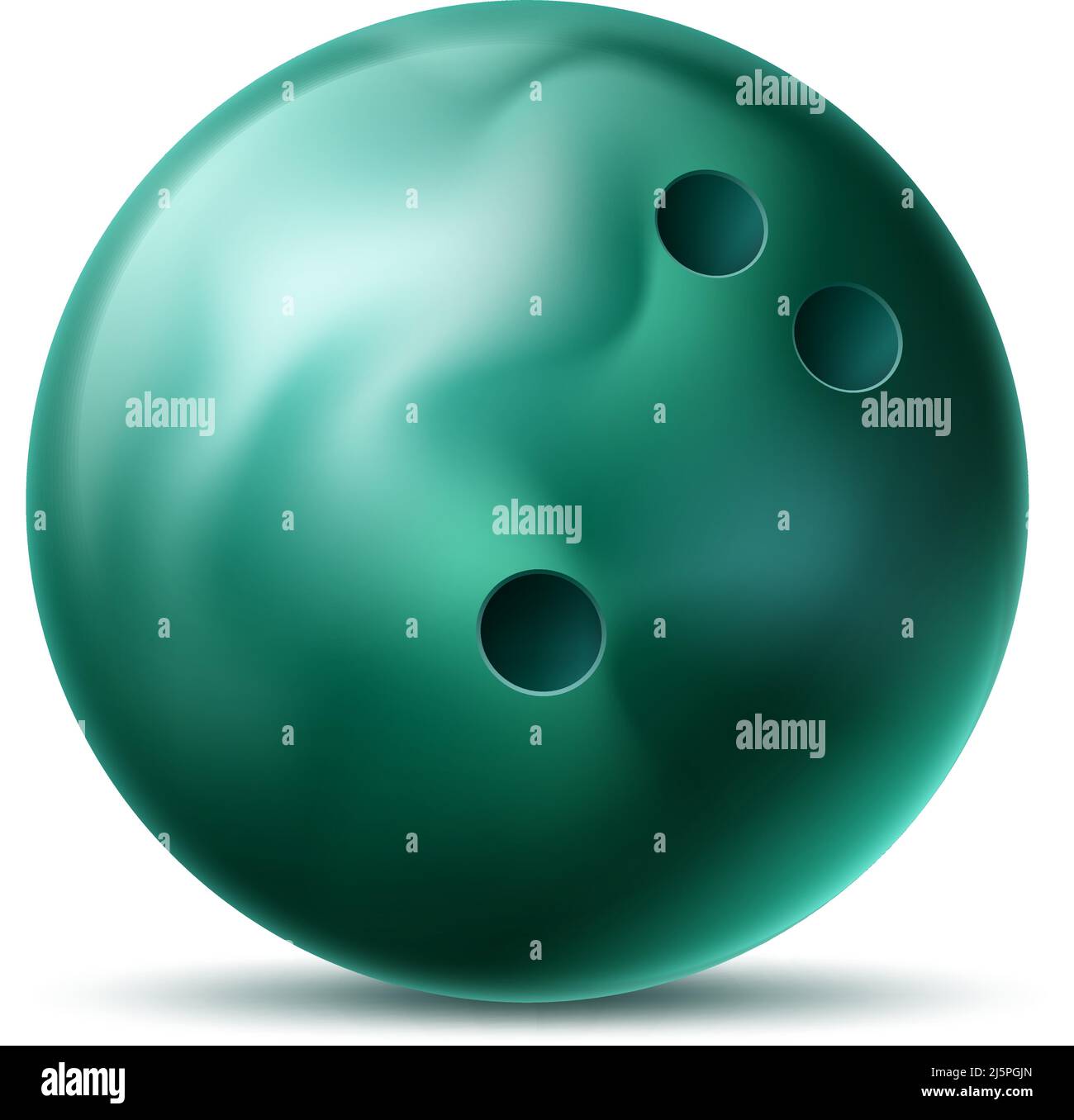 Bowling ball. Realistic green sphere for striking game Stock Vector ...