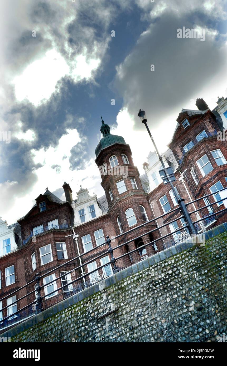 old victorian buildings on sea front cromer norfolk england Stock Photo ...