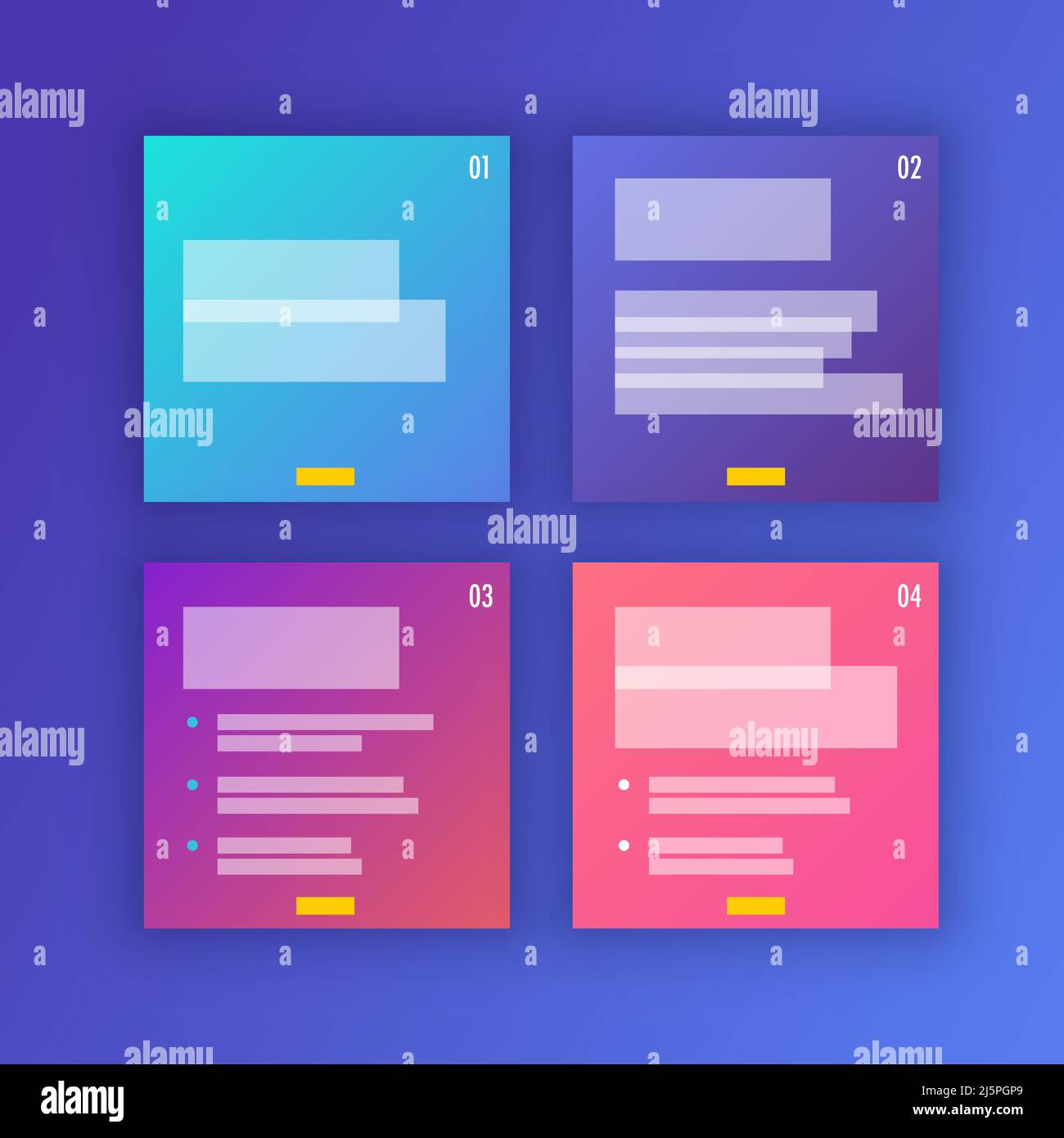 Social Media Posts Template Gradient Bright Joy Stock Vector Image ...