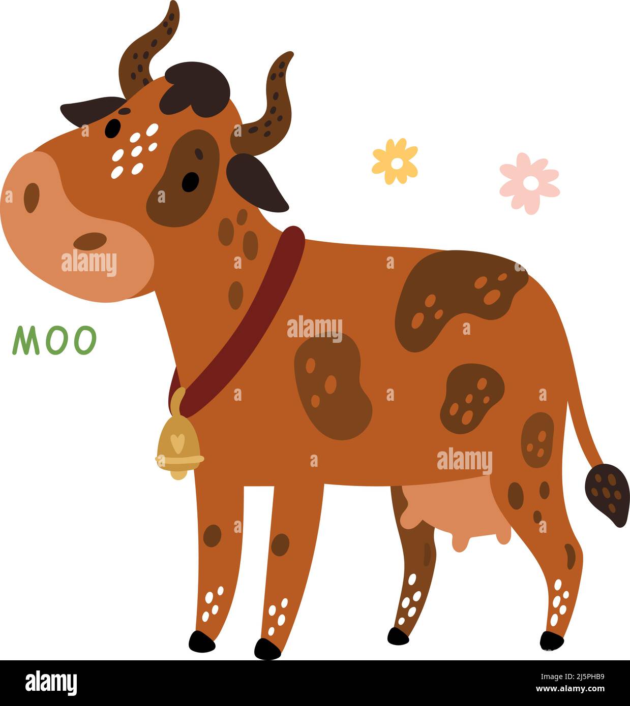 Cow talking with moo sound. Cute animal speak Stock Vector Image & Art ...