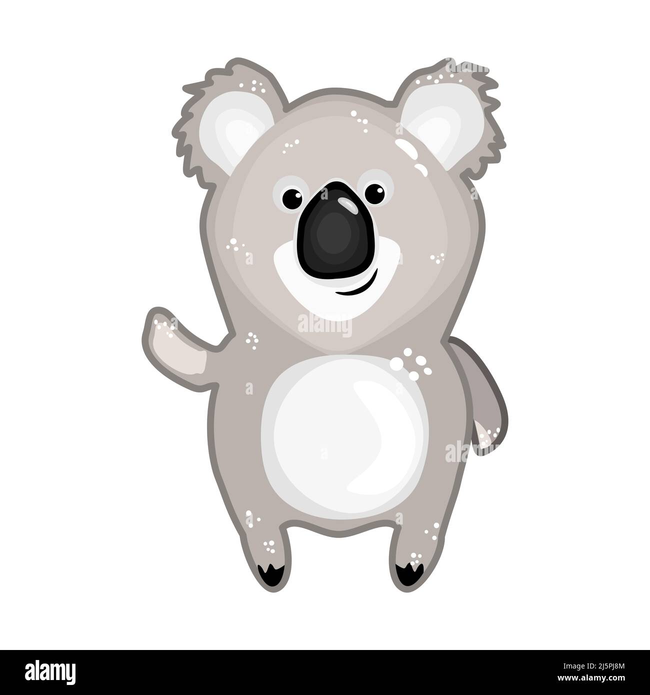 Koala isolated on white background. Lovely cartoon koala bear character ...
