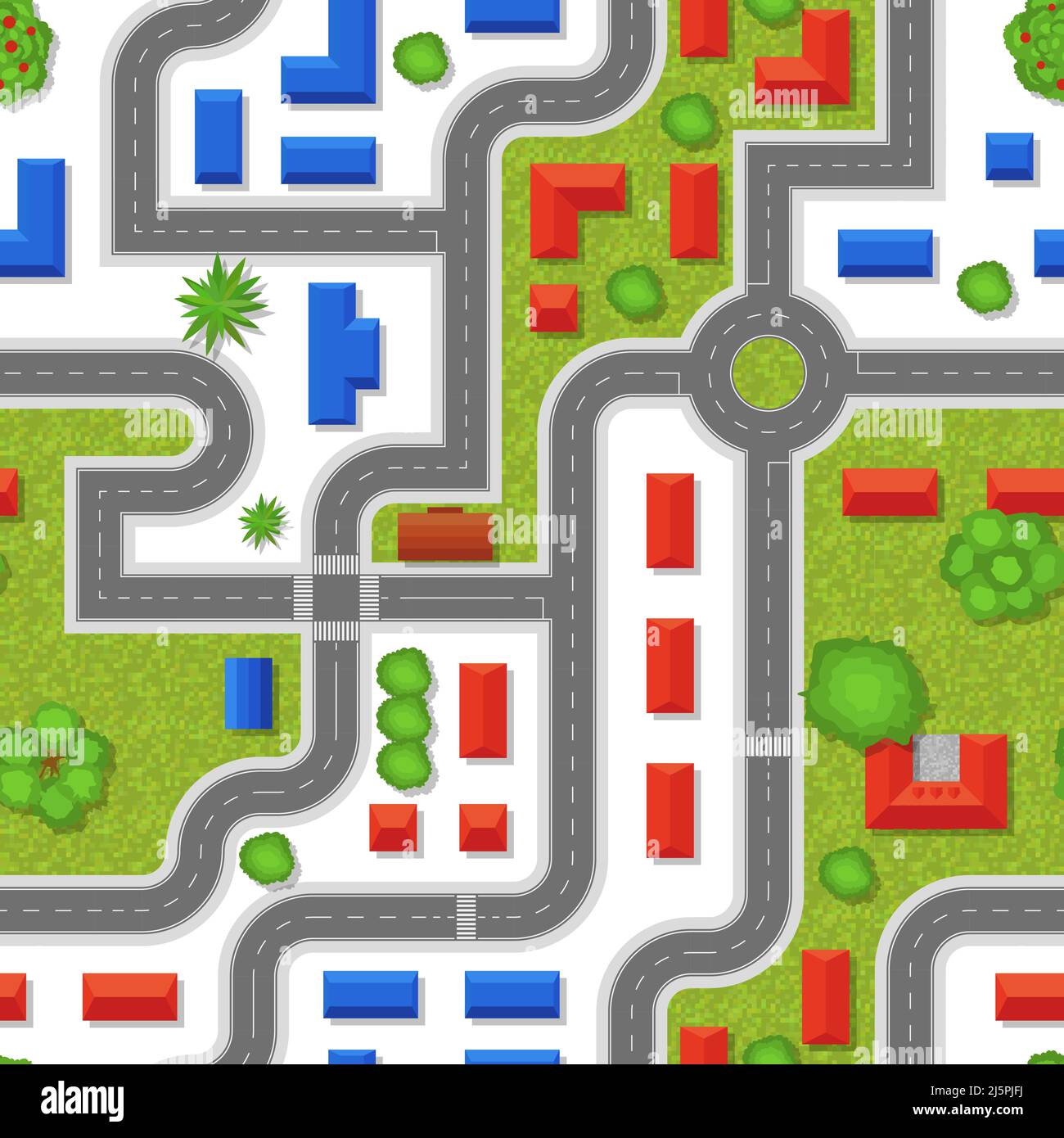 Street map top view. City infrastructure seamless pattern. Urban plan ...