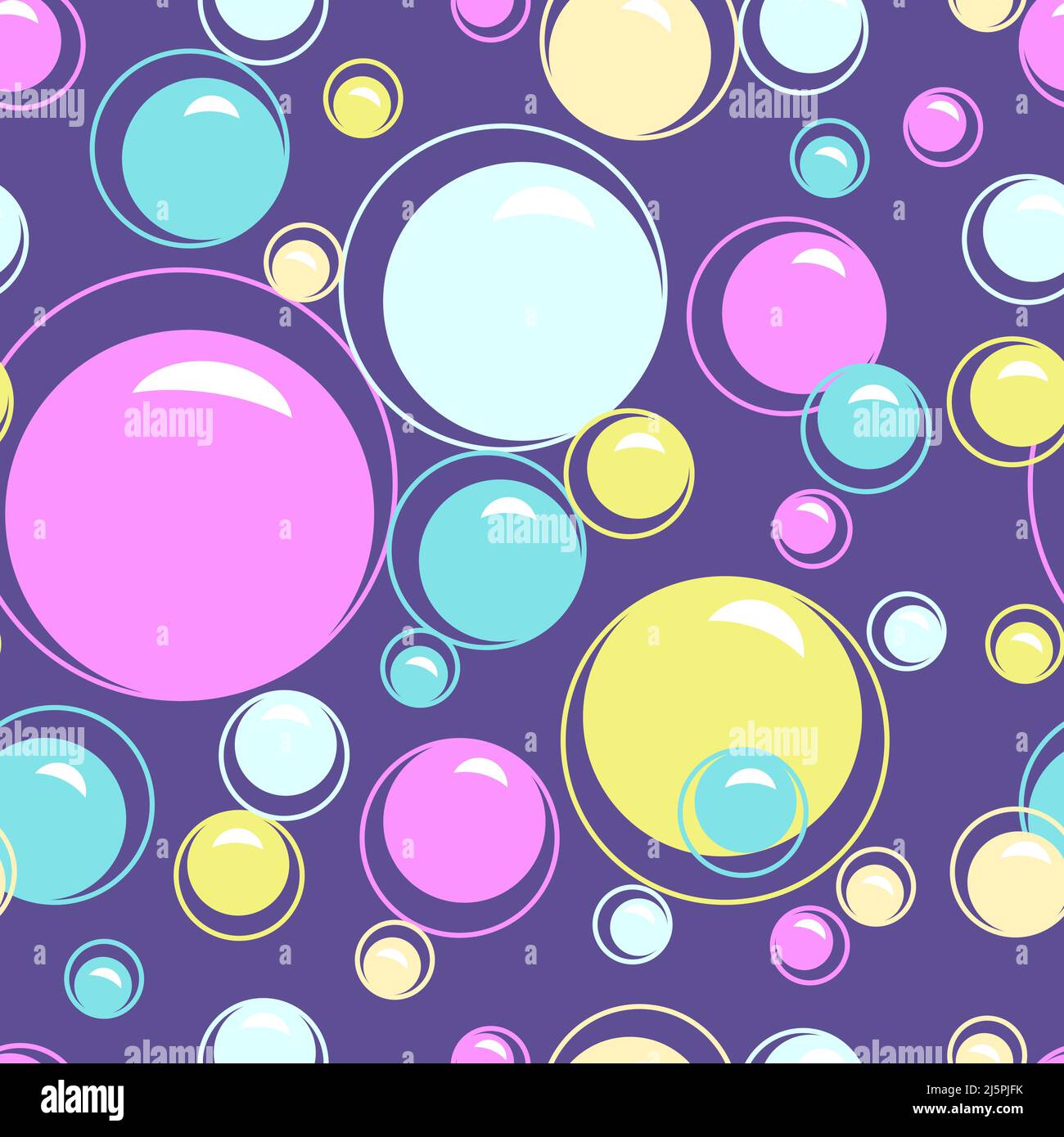 Soap bubbles seamless pattern. Color foam balls. Kids wallpaper. Funny ...