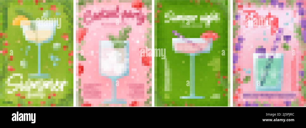 Drinks posters. Juice cover templates, summer party on pool or beach ...