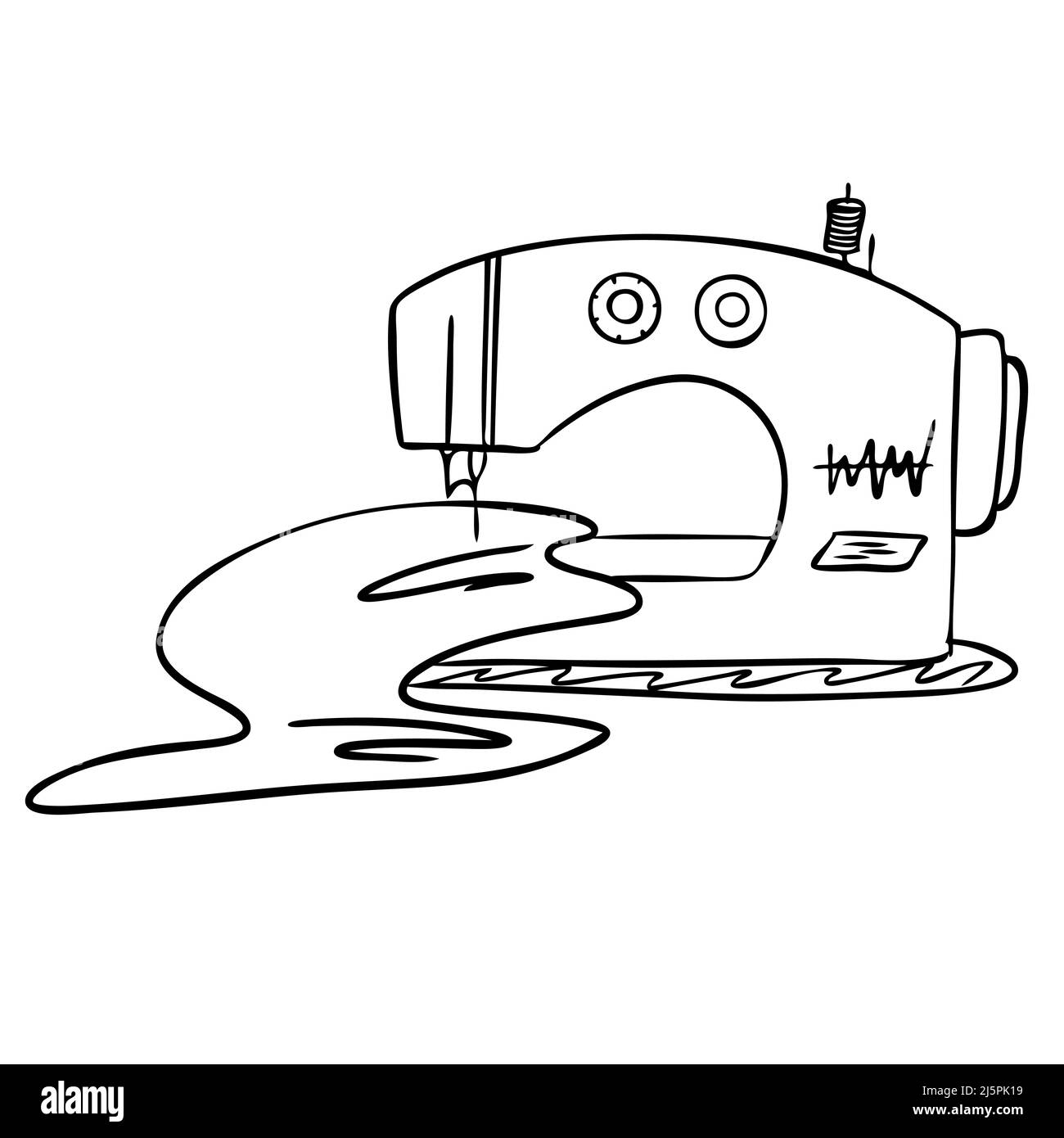 Sewing machine. Fashion designer tool. Vector illustration Stock Vector ...