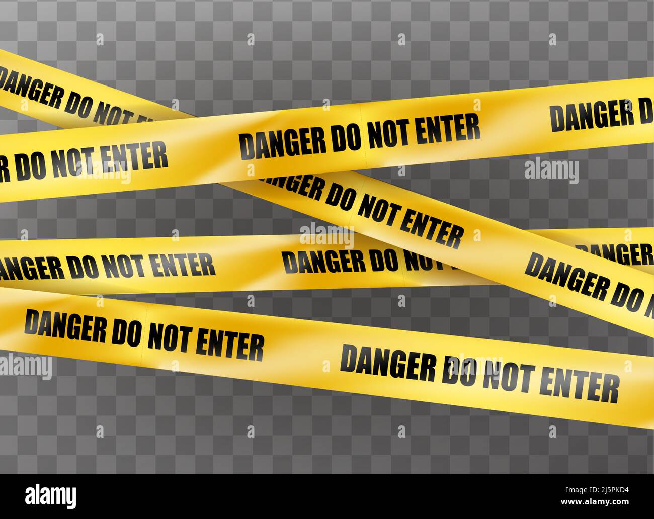 3d realistic icon. Yellow ribbon danger do not enter. Warning signs ...