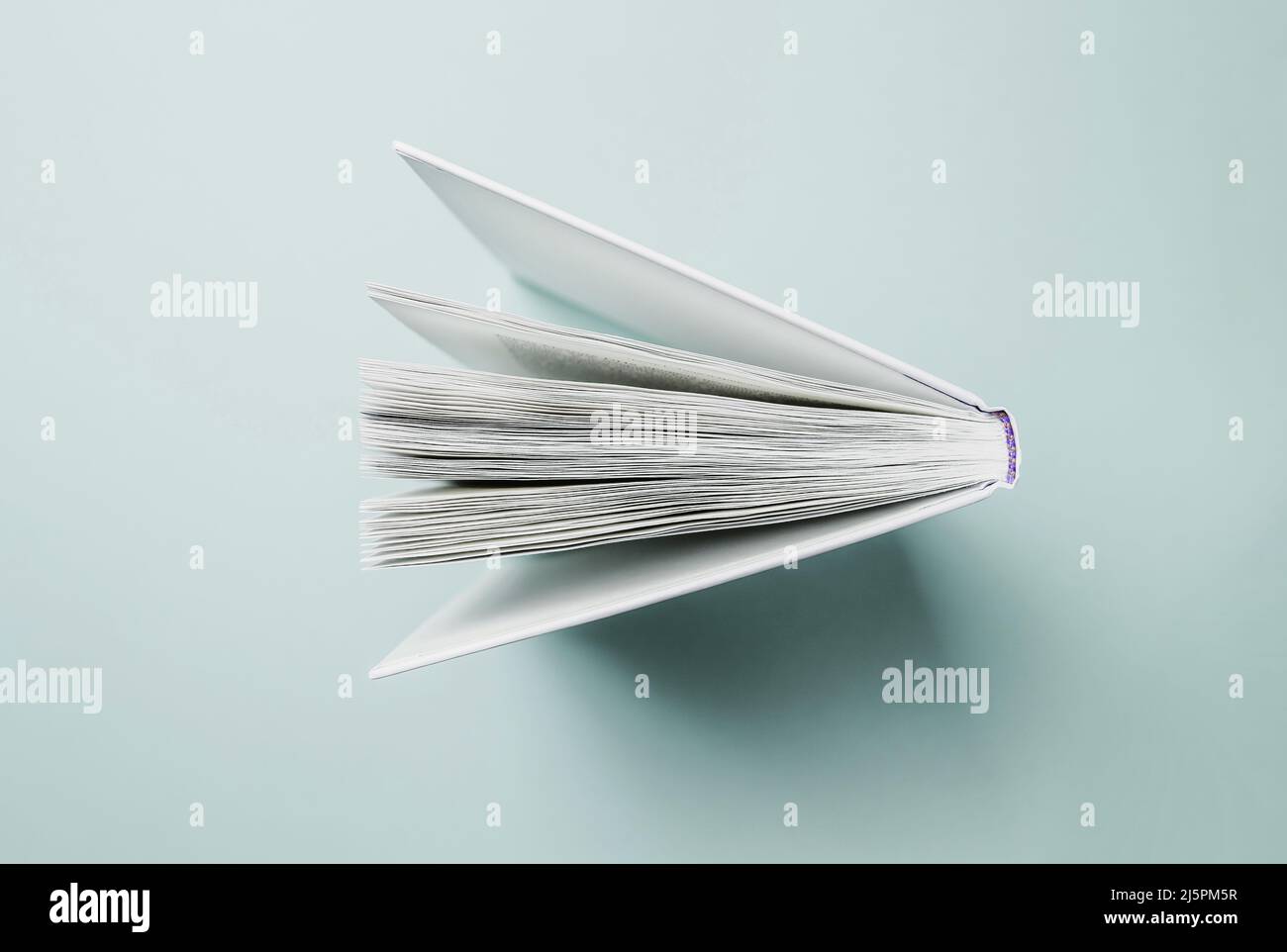 Open book on a green background. Mock up with education and reading ...