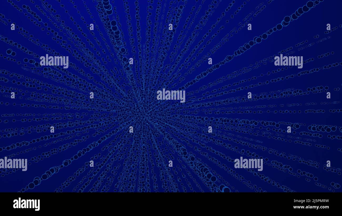 Blue background with bulbs, perspective with one vanishing point, wide ...