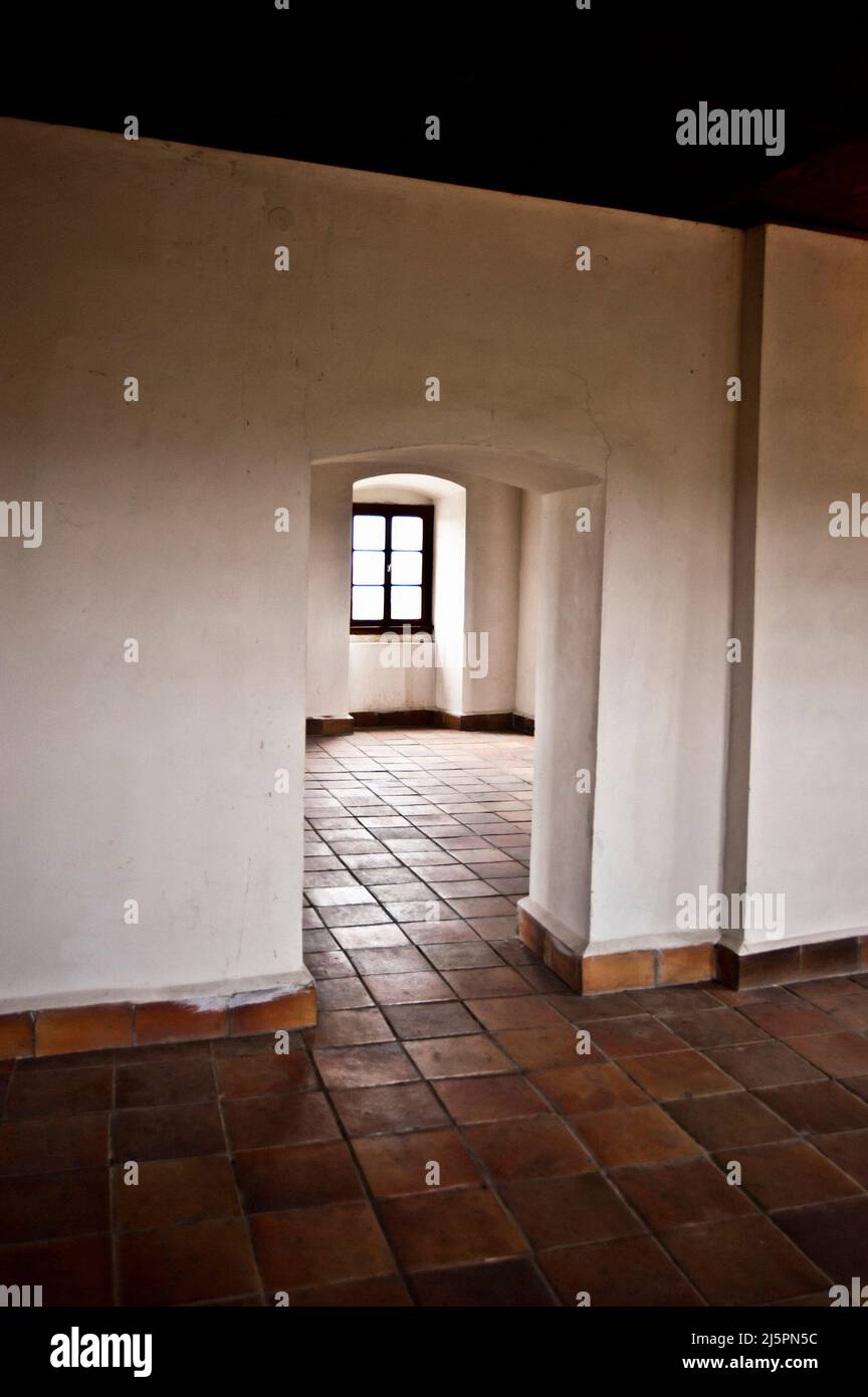 empty interior with windows in a medieval castle Stock Photo - Alamy